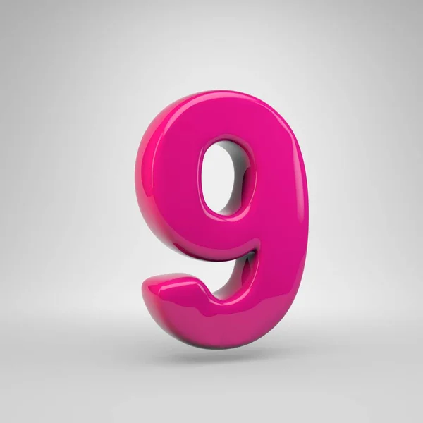 Pink Font Golden Outline White Background Render Number Stock Photo by ...