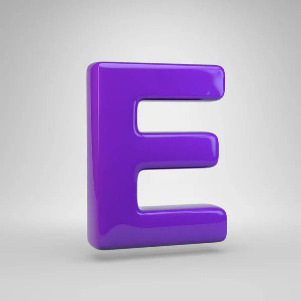 Volumetric Glossy Violet Uppercase Letter Isolated White Background ...