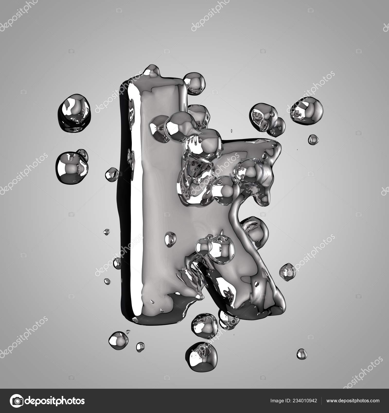 Mercury Letter Lowercase Rendering Liquid Metal Font Drops Stock Photo ...