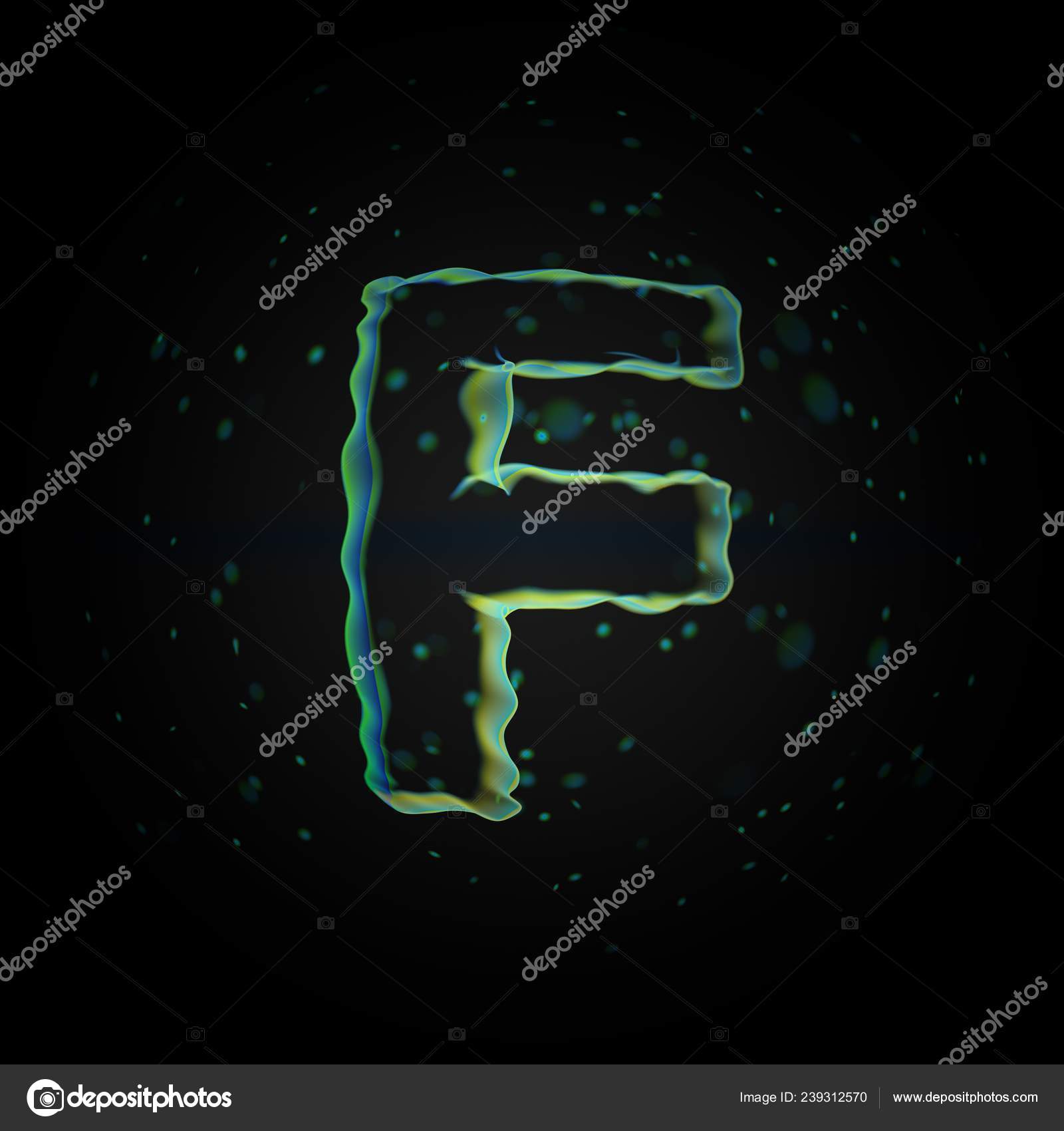 Microscopic Letter Uppercase Rendered Nano Font Tiny Particles Isolated ...