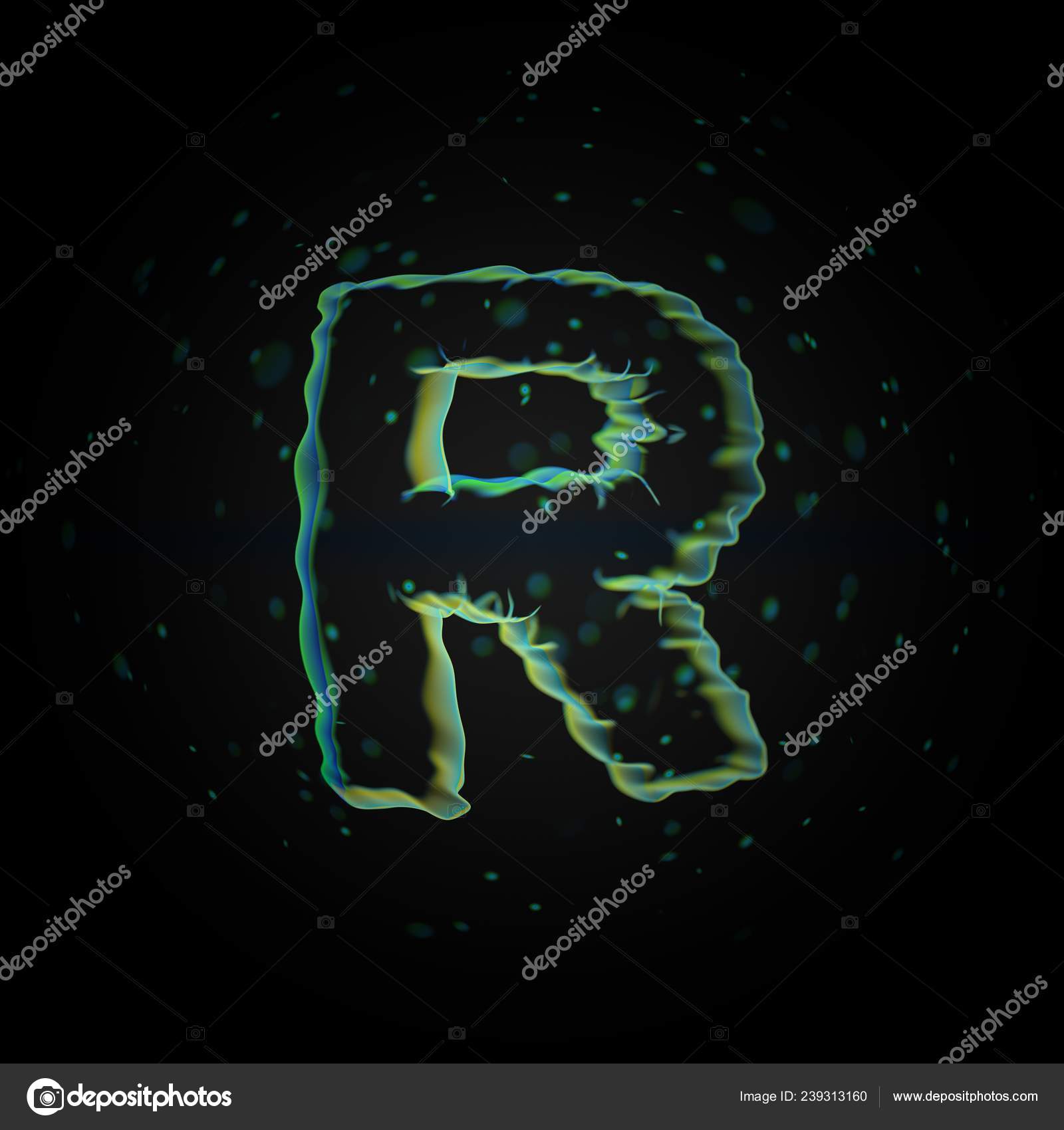 Microscopic Letter Uppercase Rendered Nano Font Tiny Particles Isolated ...