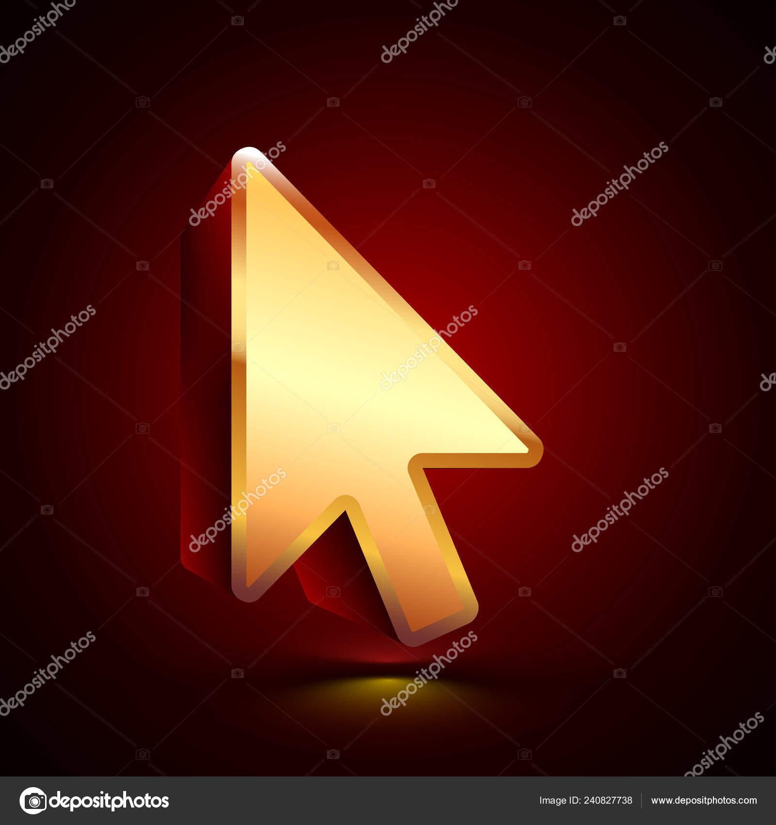 Stylized Mouse Pointer Icon Dark Background Shadow Stock Vector by ...