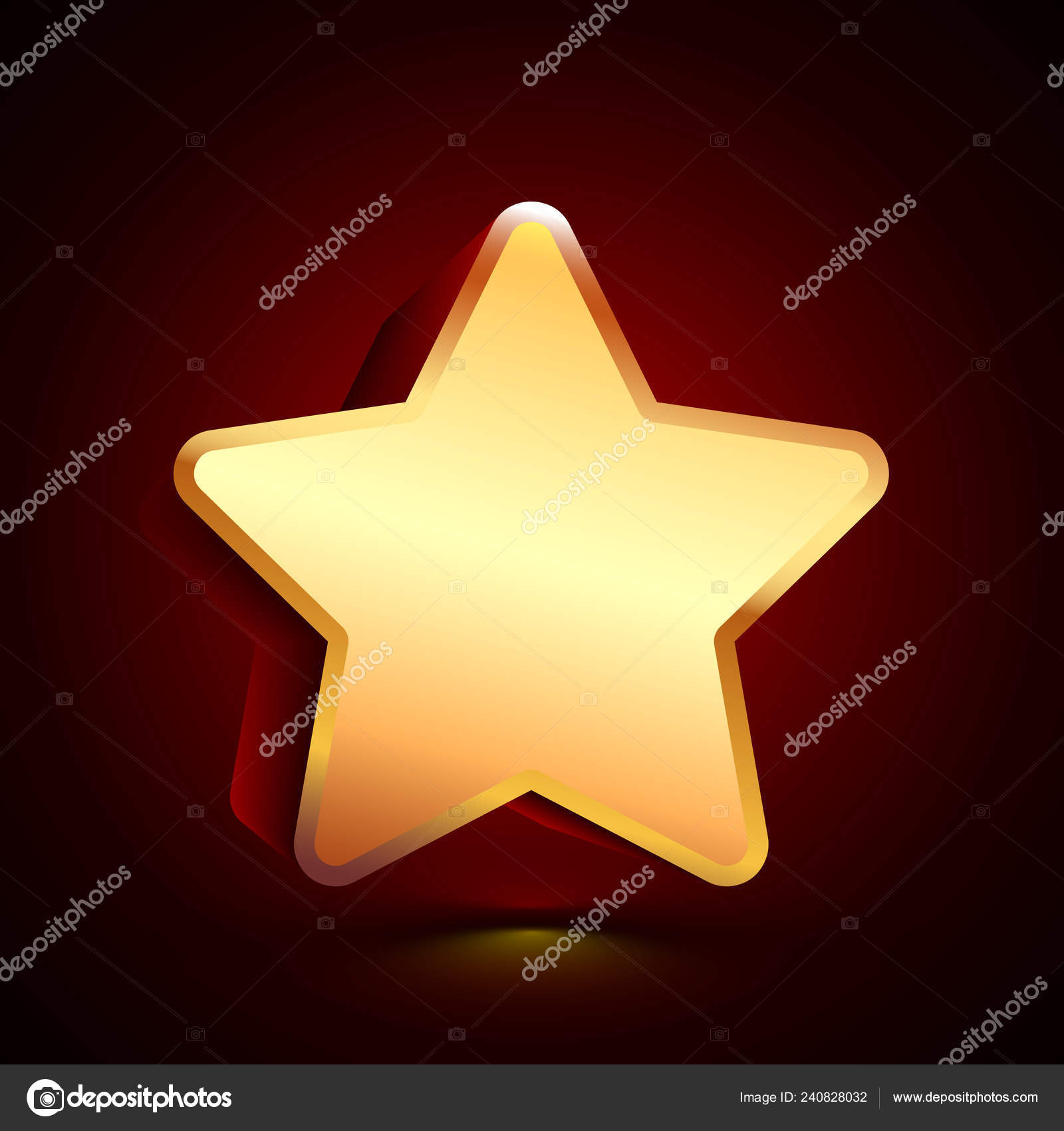 Stylized Star Icon Dark Background Shadow Stock Vector Image by ...