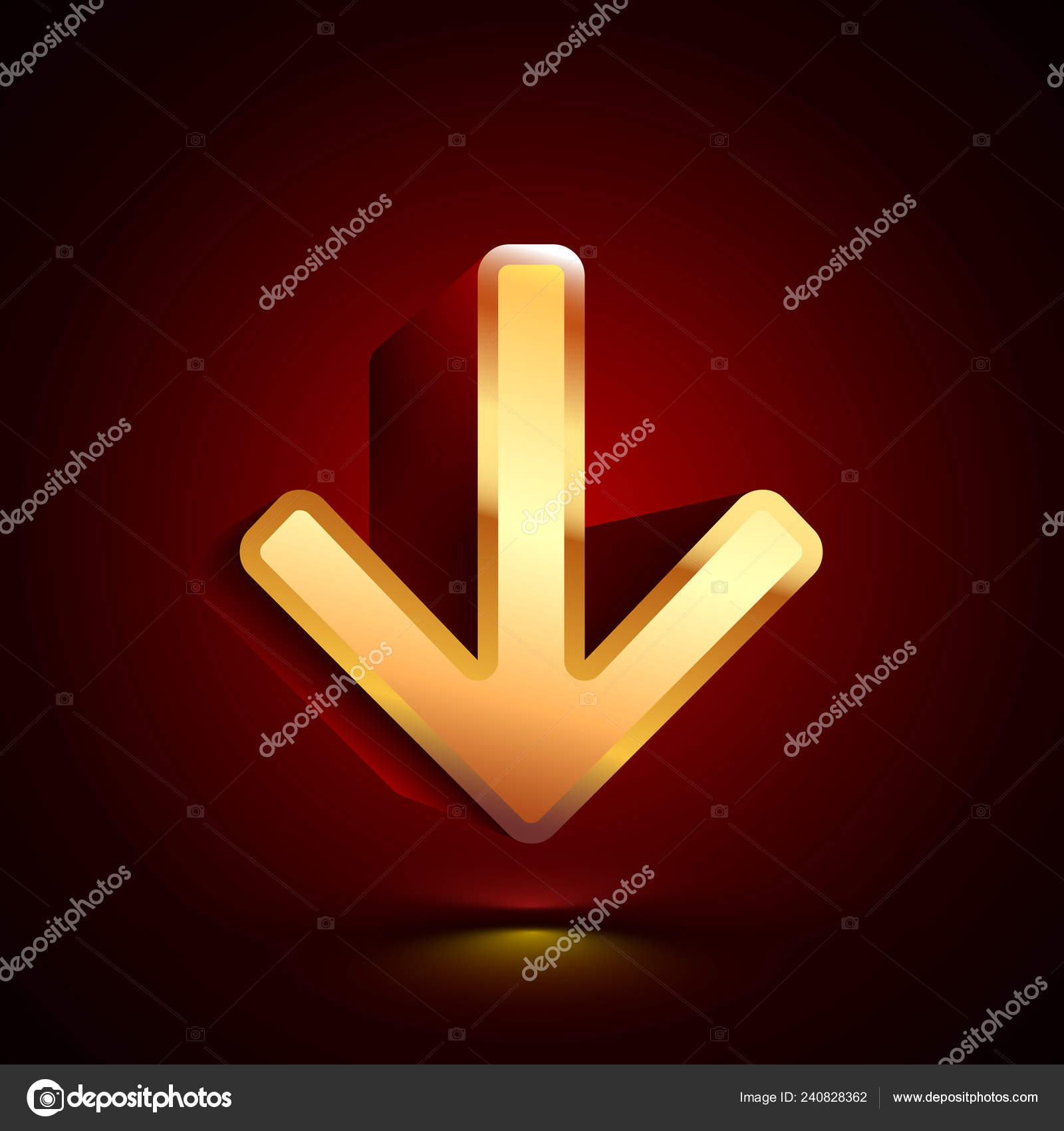 Stylized Arrow Icon Dark Background Shadow Stock Vector by ©whitebarbie ...