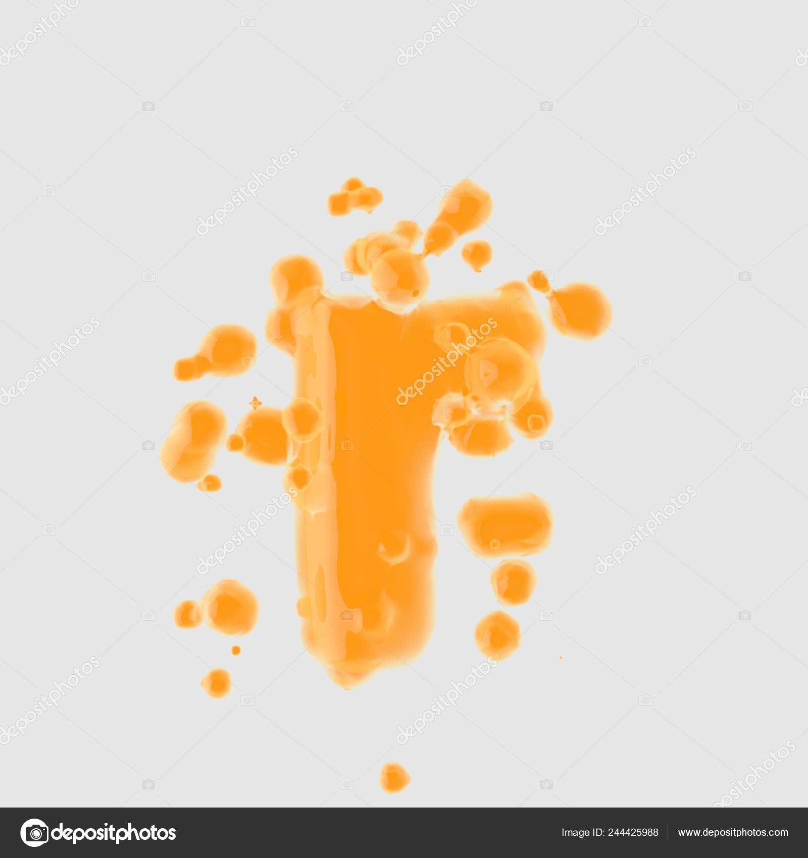 Letter Lowercase Orange Juice Font Drops Isolated White Background ...