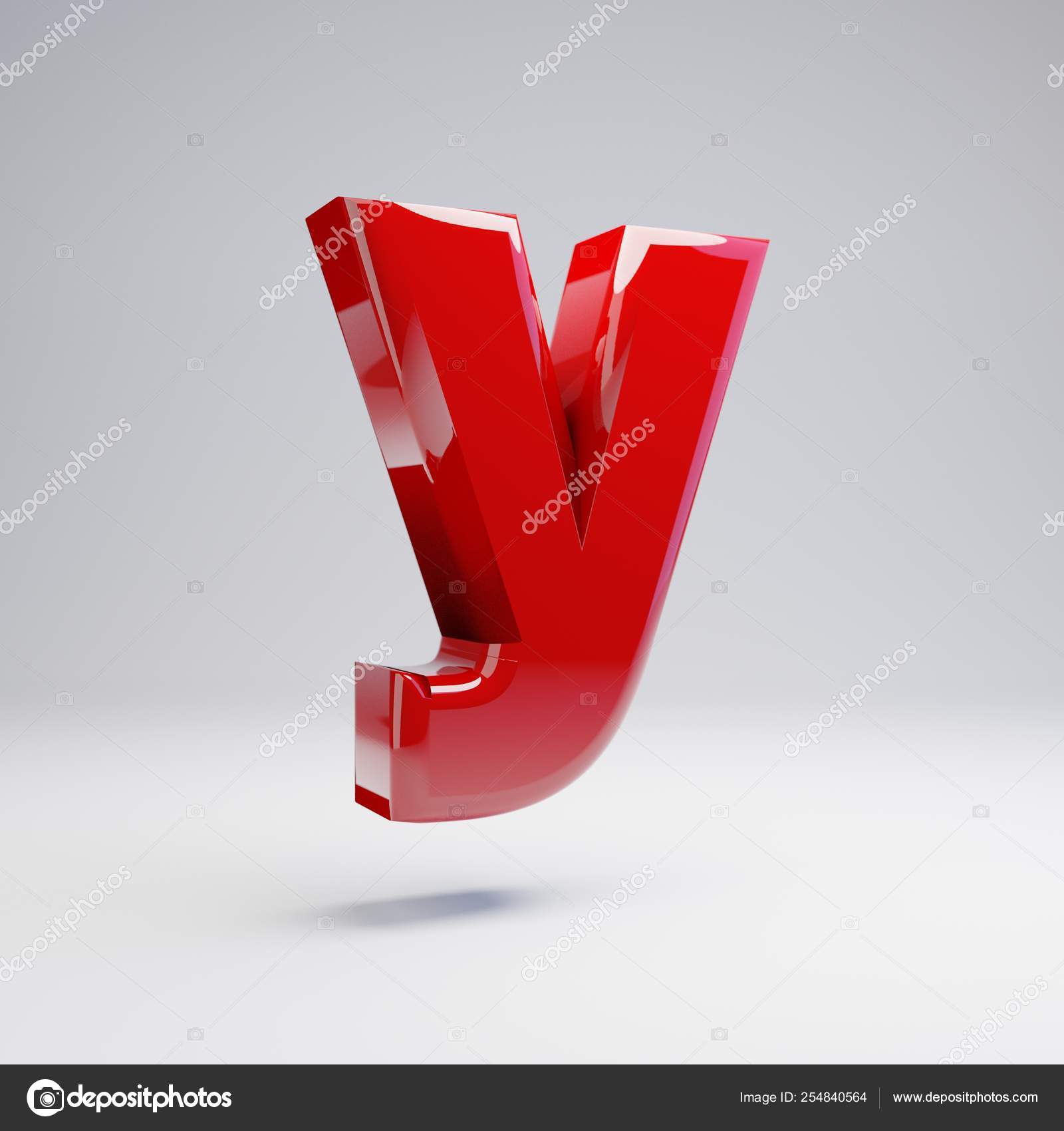 Volumetric Glossy Red Lowercase Letter Isolated White Background Rendered Alphabet Stock Photo ...