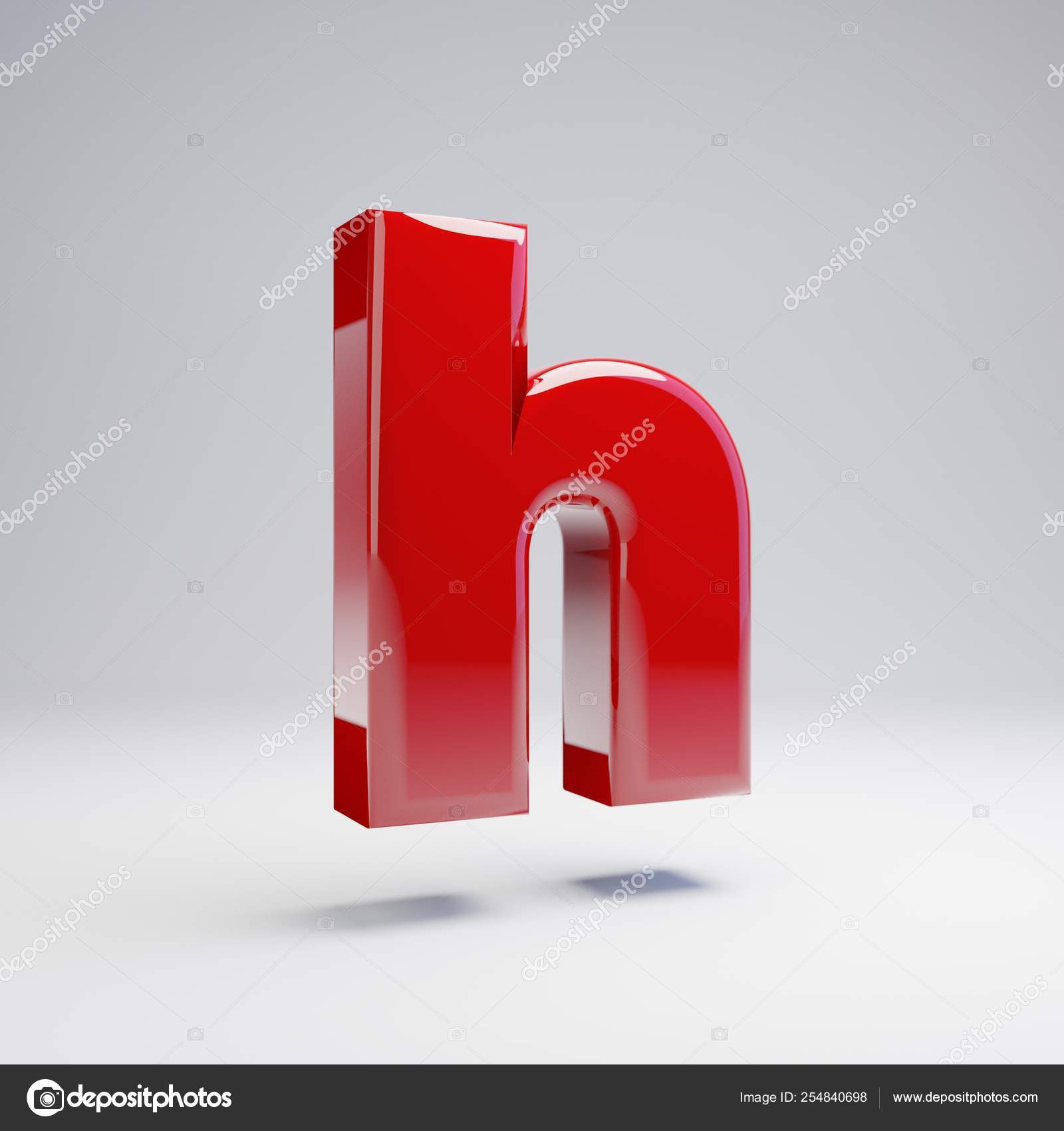 Volumetric Glossy Red Lowercase Letter Isolated White Background Rendered Alphabet Stock Photo ...