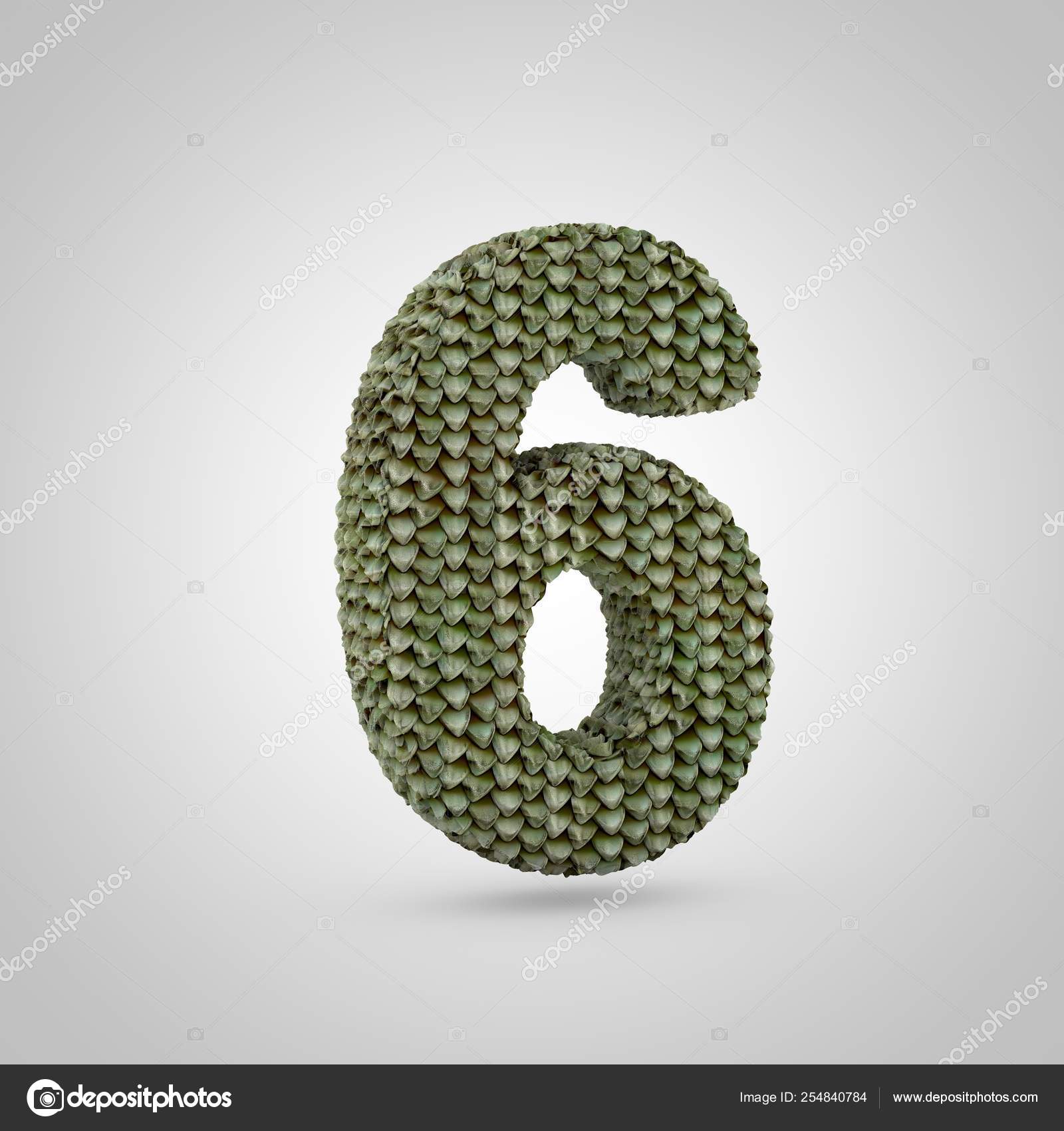 Volumetric Dragon Skin Number Isolated White Background Rendered ...
