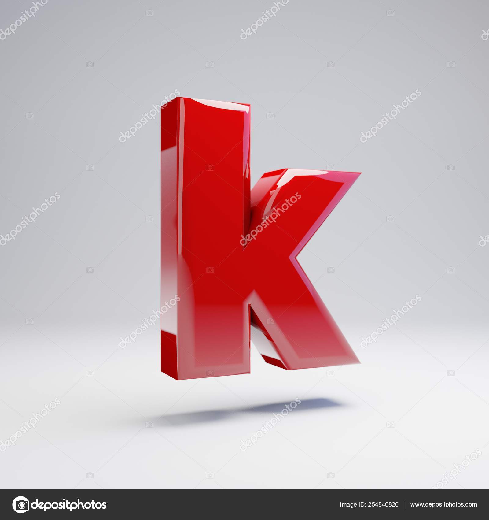 Volumetric Glossy Red Lowercase Letter Isolated White Background Rendered Alphabet — Stock Photo ...