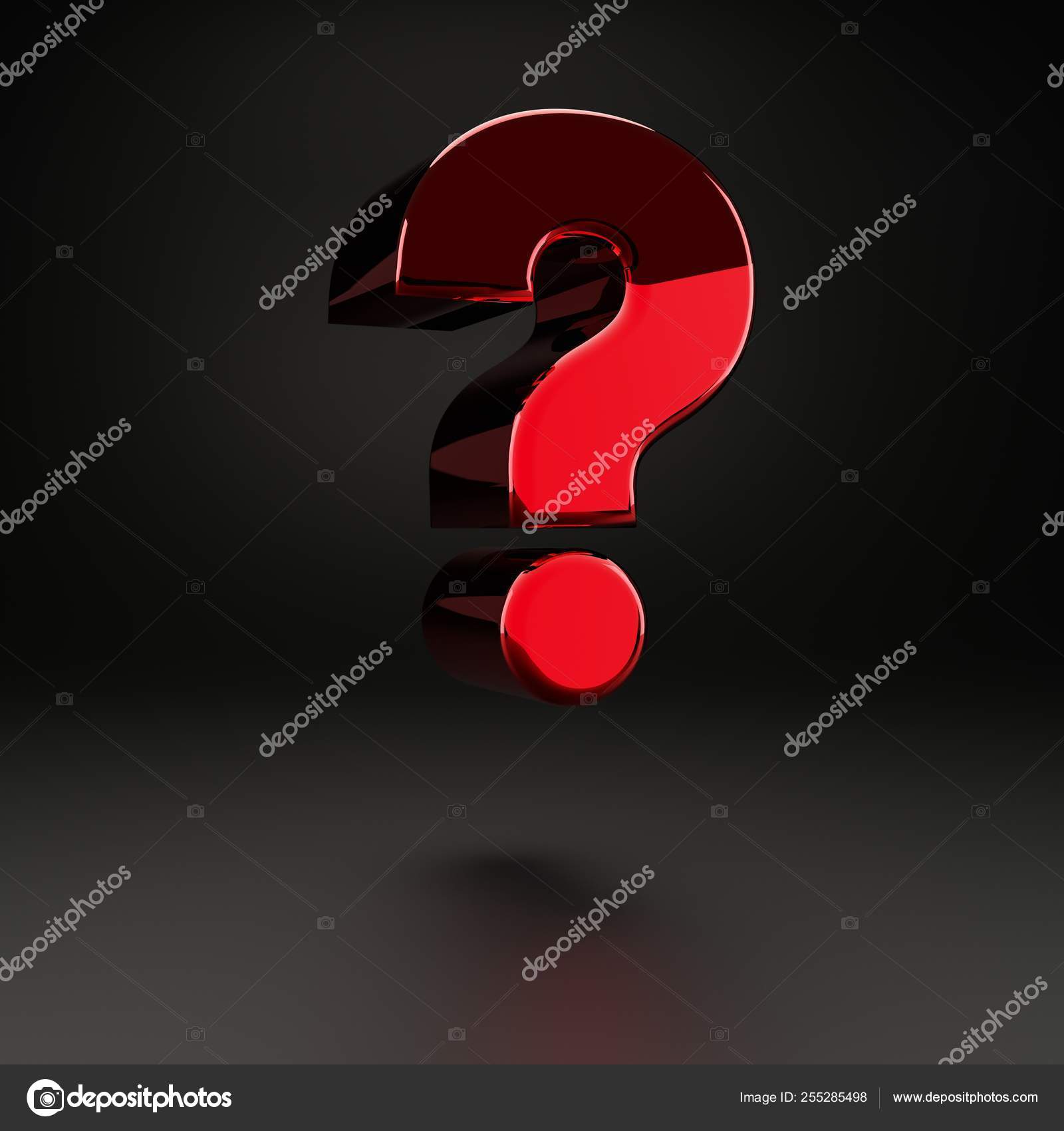 Volumetric Shiny Metal Question Mark Symbol Isolated Black Background ...