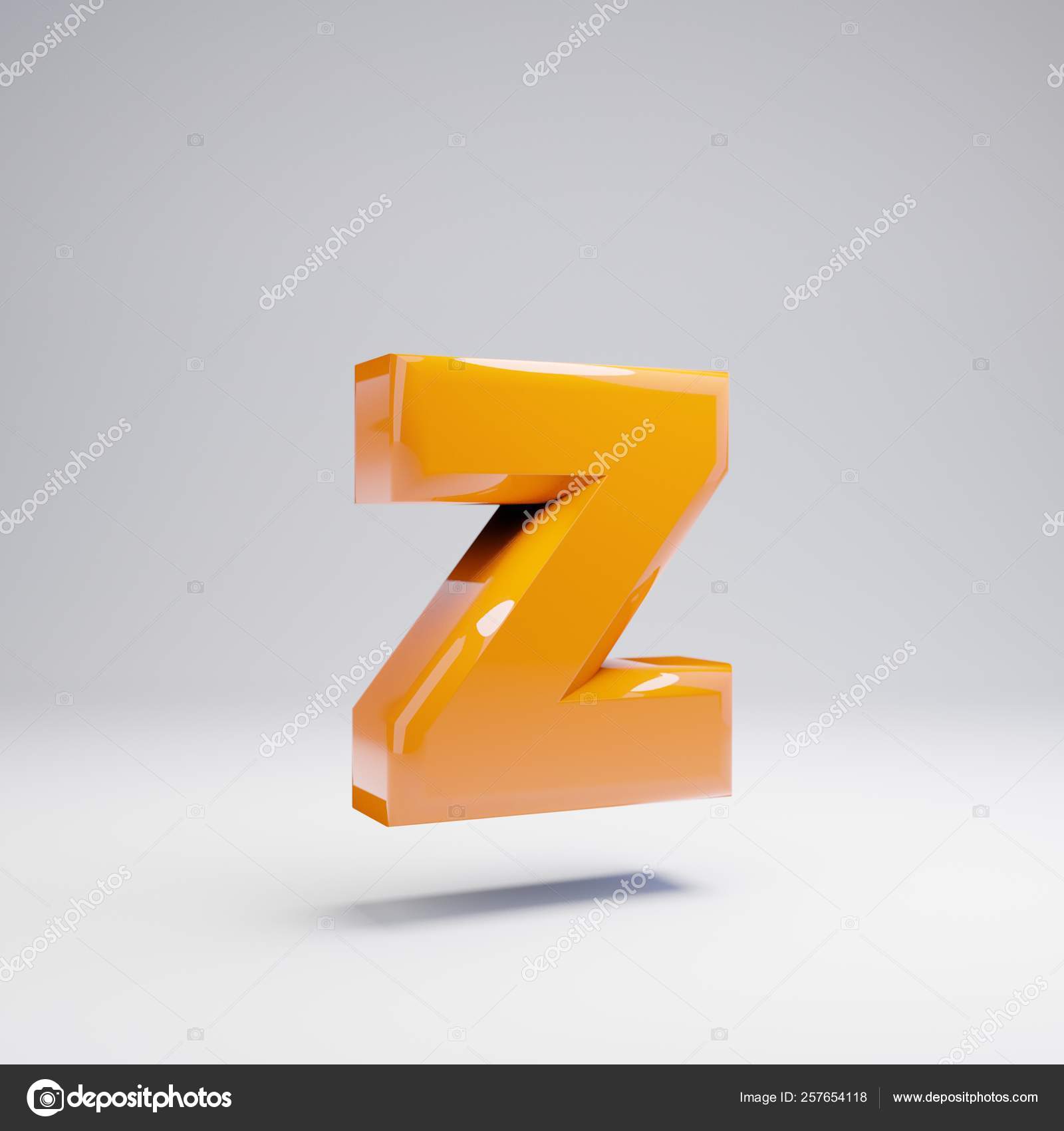 Volumetric Glossy Hot Orange Lowercase Letter Isolated White Background ...