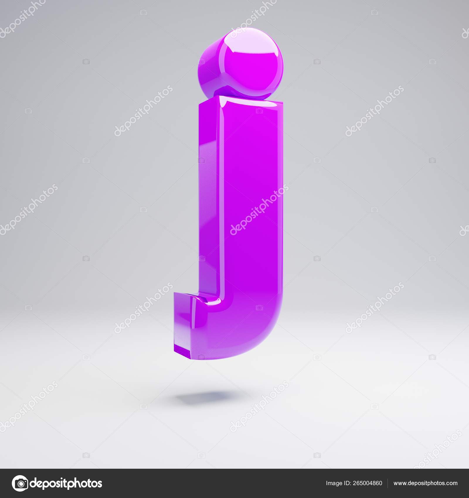 Volumetric Glossy Violet Lowercase Letter Isolated White Background ...