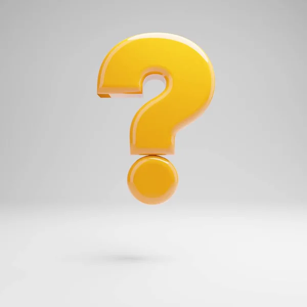 Chrome question mark symbol. 3D render shiny metal font isolated on ...