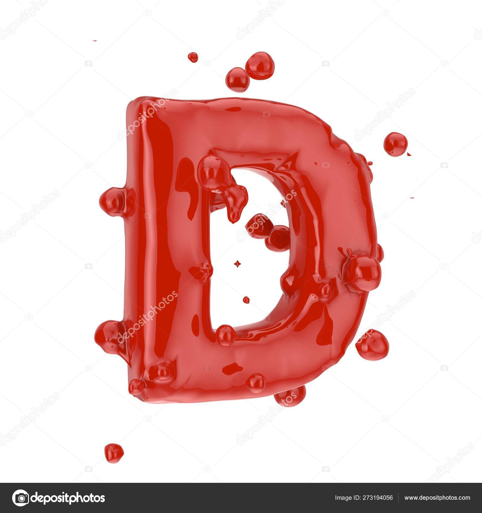 Red blood uppercase letter D isolated on white background Stock Photo ...