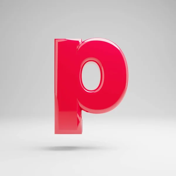 Volumetric Glossy Pink Uppercase Letter Isolated White Background ...