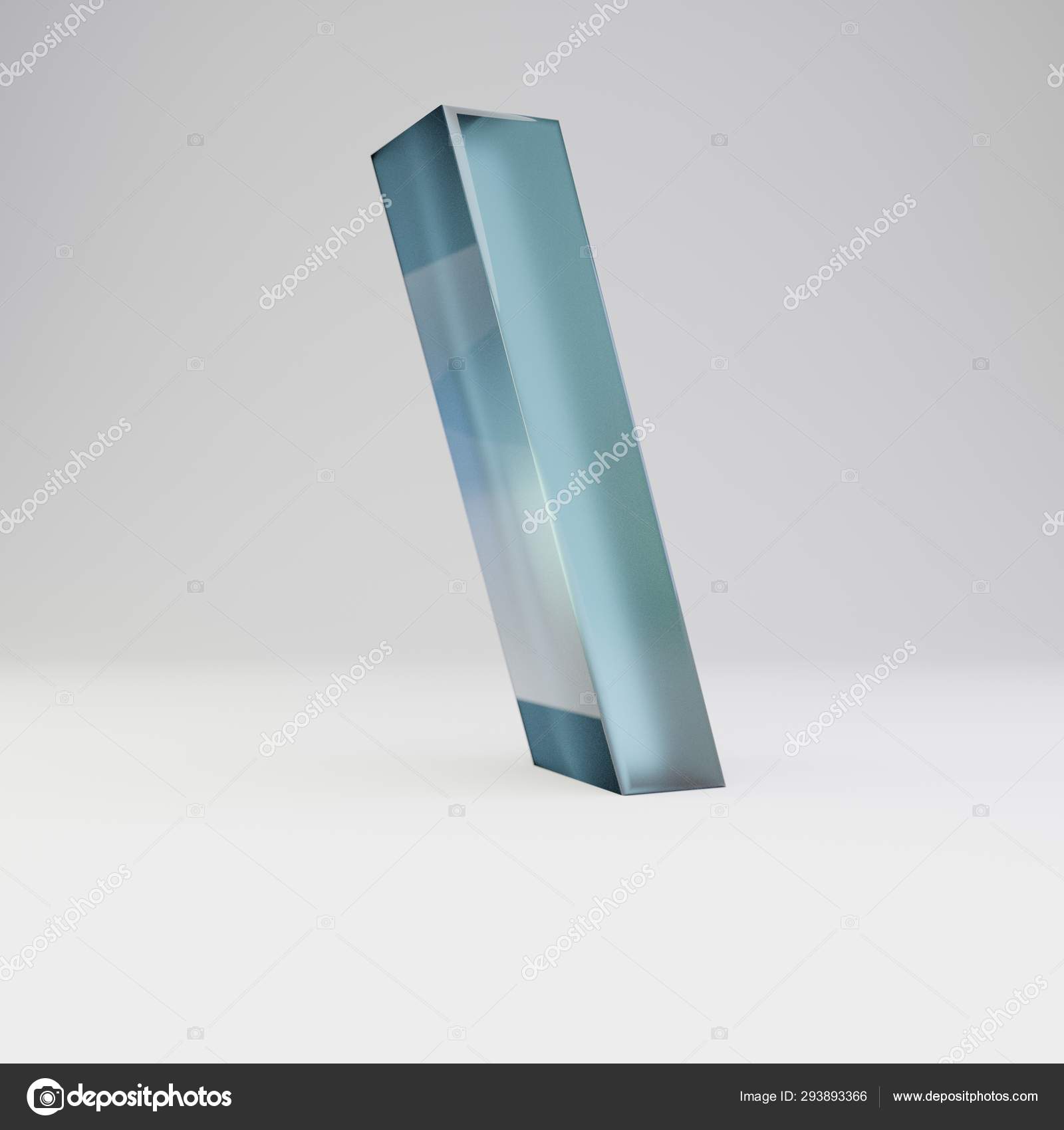 Ice 3d back slash symbol. Transparent ice font with glossy reflections ...