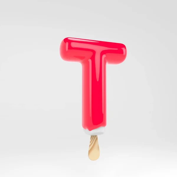 Ice cream letter N lowercase. Yellow popsicle alphabet. 3d rendered ...