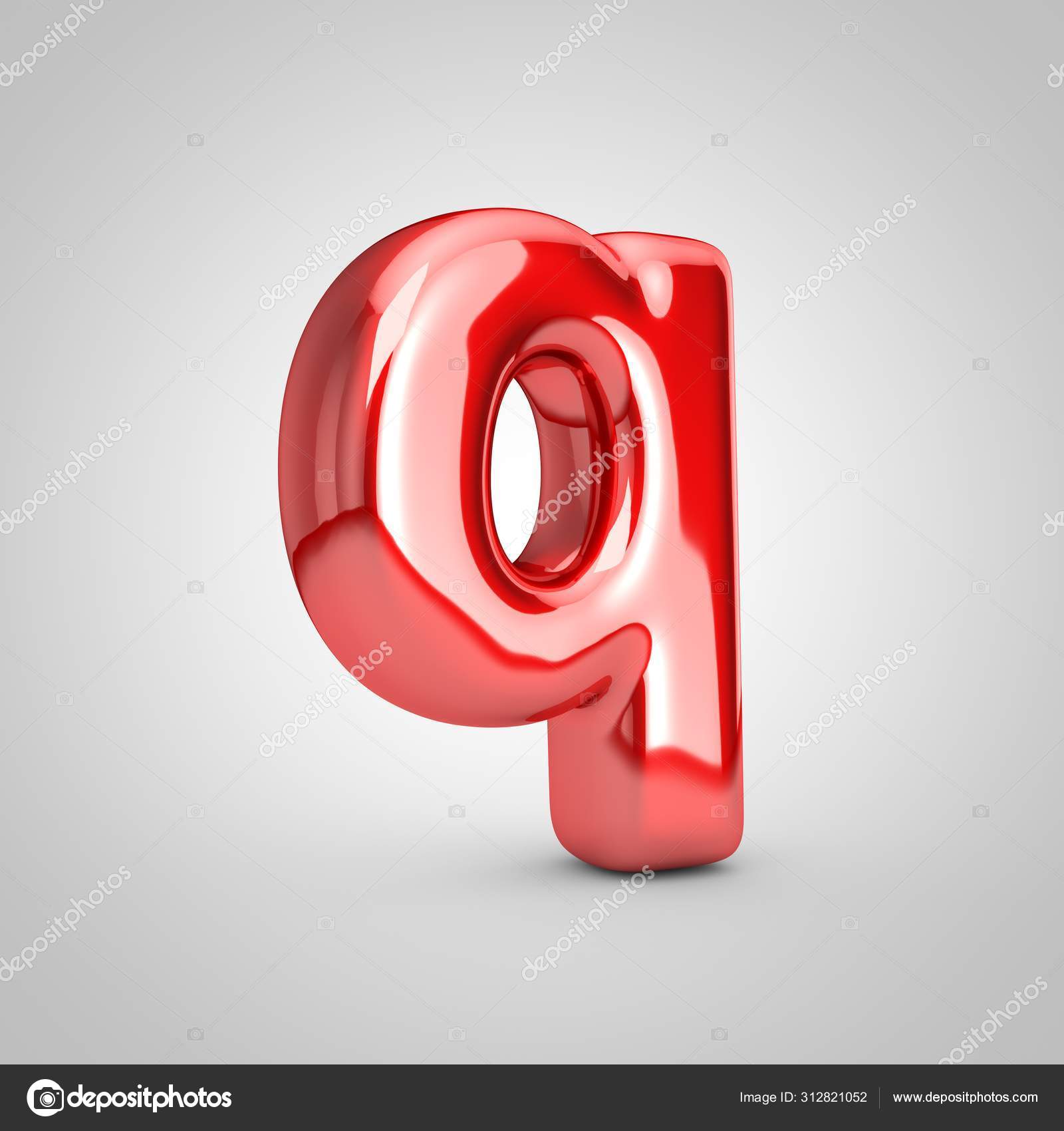 Red Metallic Balloon Letter Lowercase Isolated White Background ...