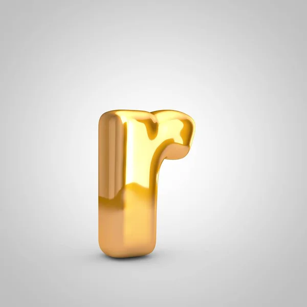 Carta 3D I minúscula. Brillante fuente dorada aislada sobre fondo ...
