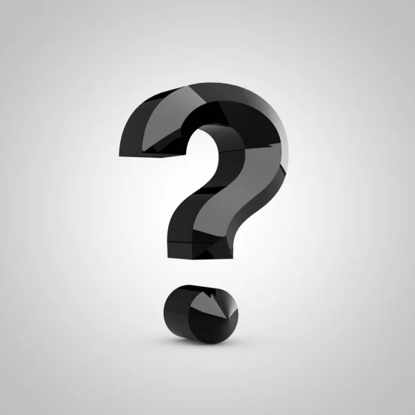 Chrome question mark symbol. 3D render shiny metal font isolated on ...