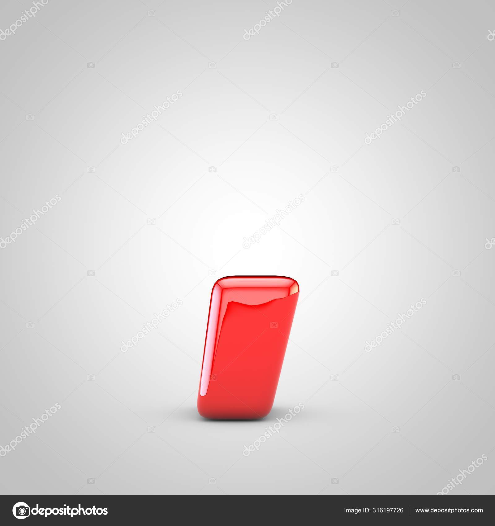 3D símbolo de coma rojo Fondo blanco aislado — Foto de stock #316197726 ...