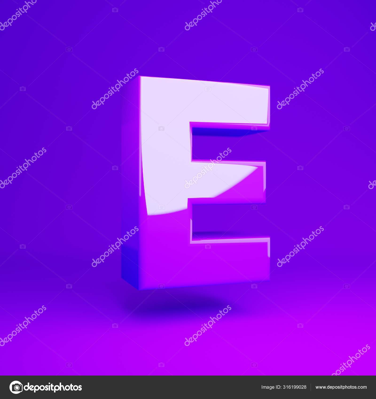 The Letter E In Purple