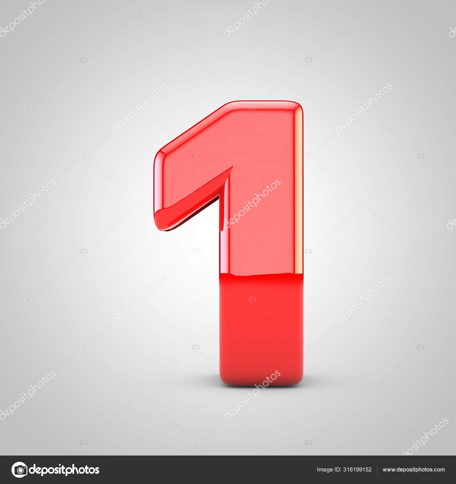 3D rojo número 1 aislado fondo blanco — Foto de stock #316199152 ...