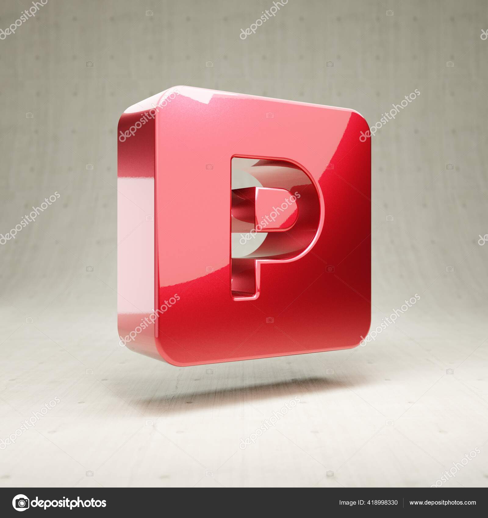 Parking icon. Red glossy metallic Parking symbol isolated on white ...
