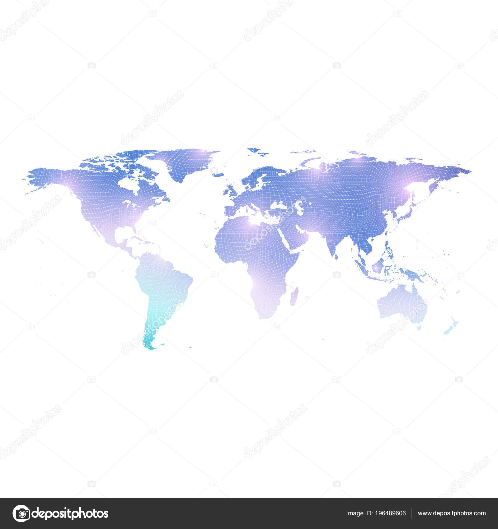 Vector template World map with global technology networking concept ...