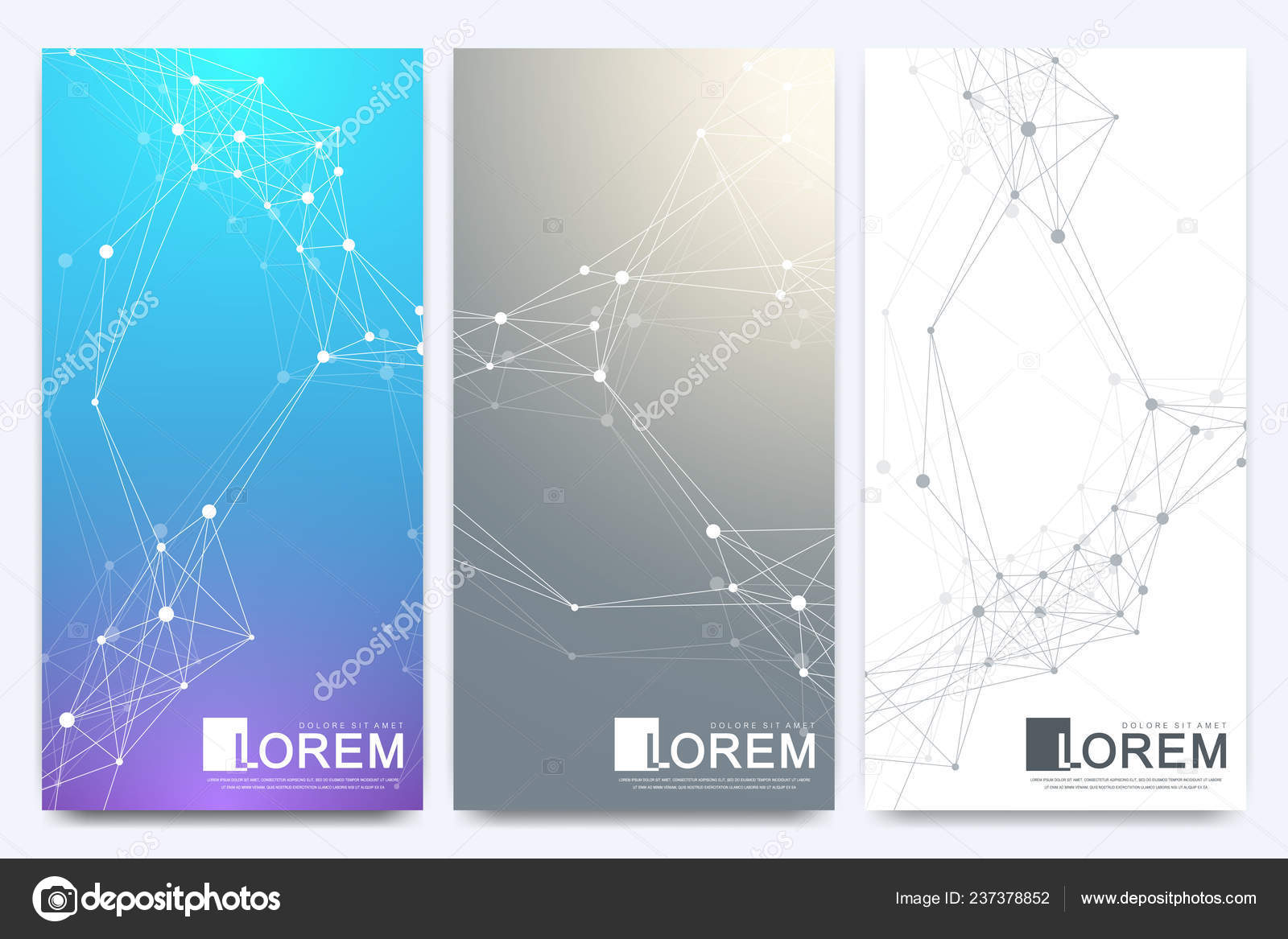 Modern set of vector flyers. Geometric abstract presentation with ...