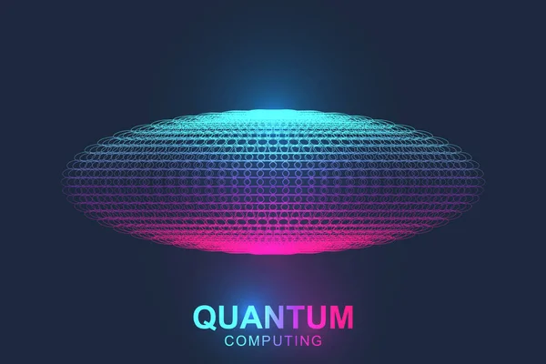 Quantum computer technology concept. Deep learning artificial intelligence. Big data algorithms ...