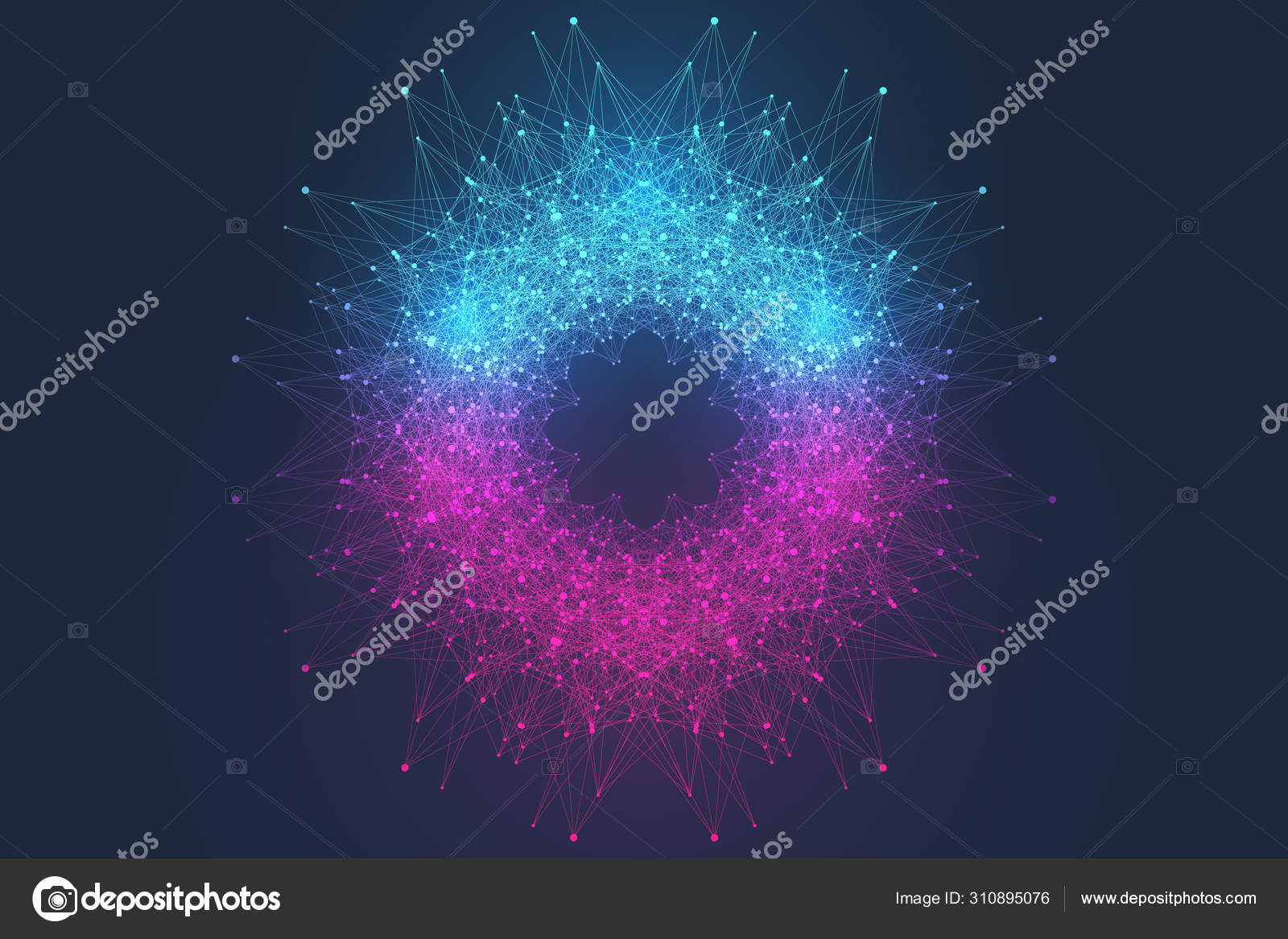 Quantum computer technology concept. Sphere explosion background. Deep ...