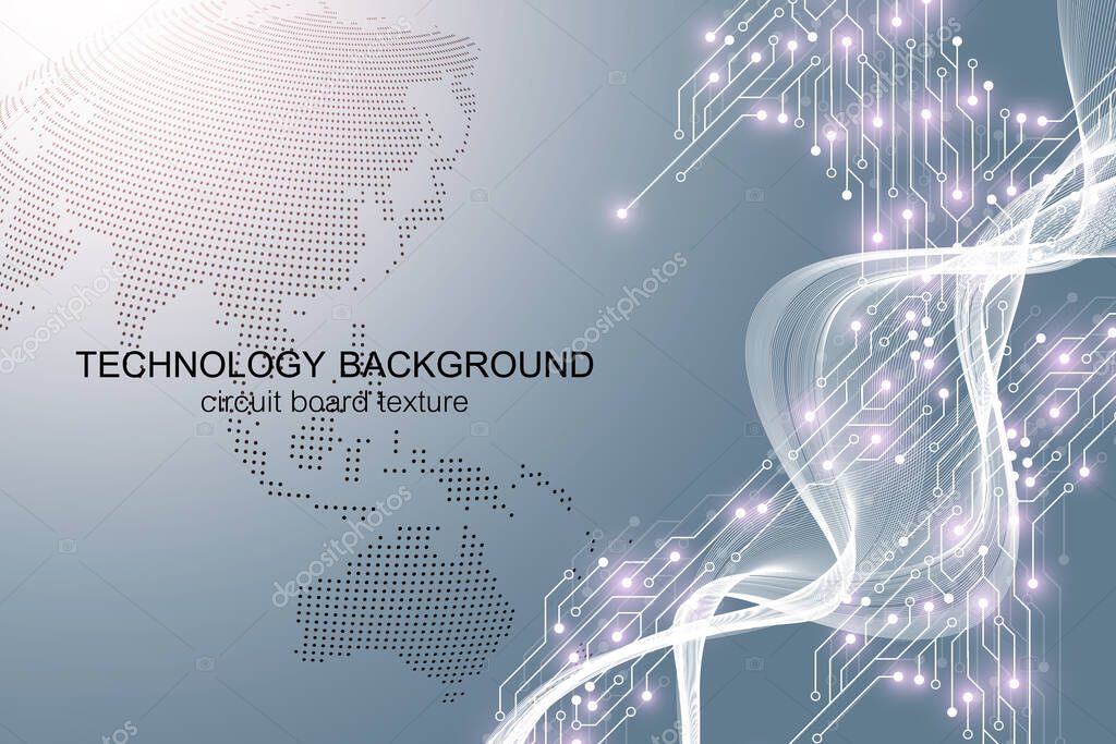 Fondo de vector de placa base de computadora con elementos electrónicos ...