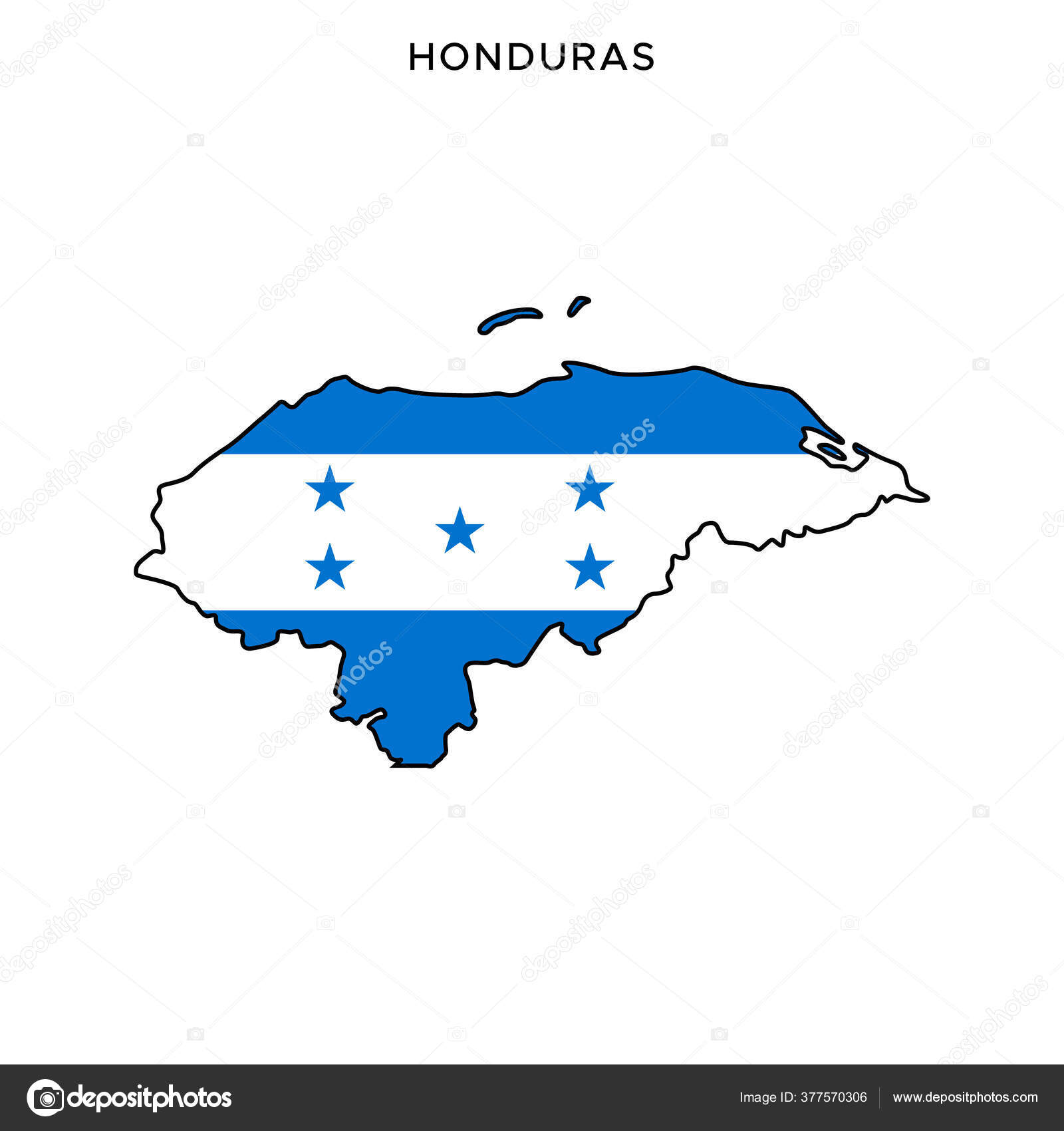 Plantilla Diseño Vectorial Mapa Bandera Honduras Con Trazo Editable ...