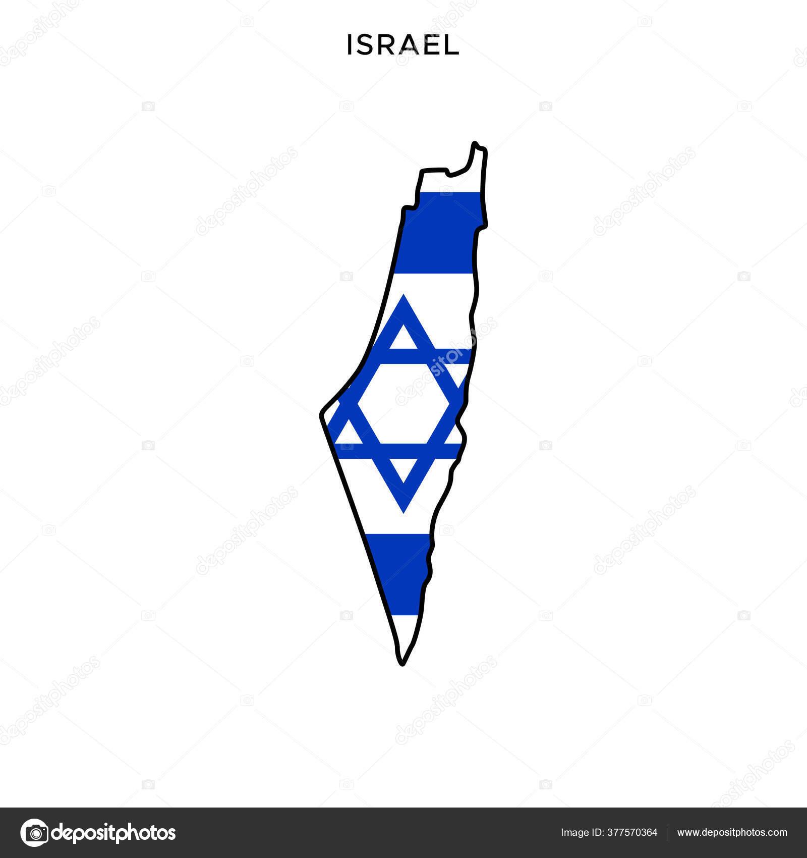 Map Flag Israel Vector Design Template Editable Stroke Stock Vector By ©fafostock 377570364