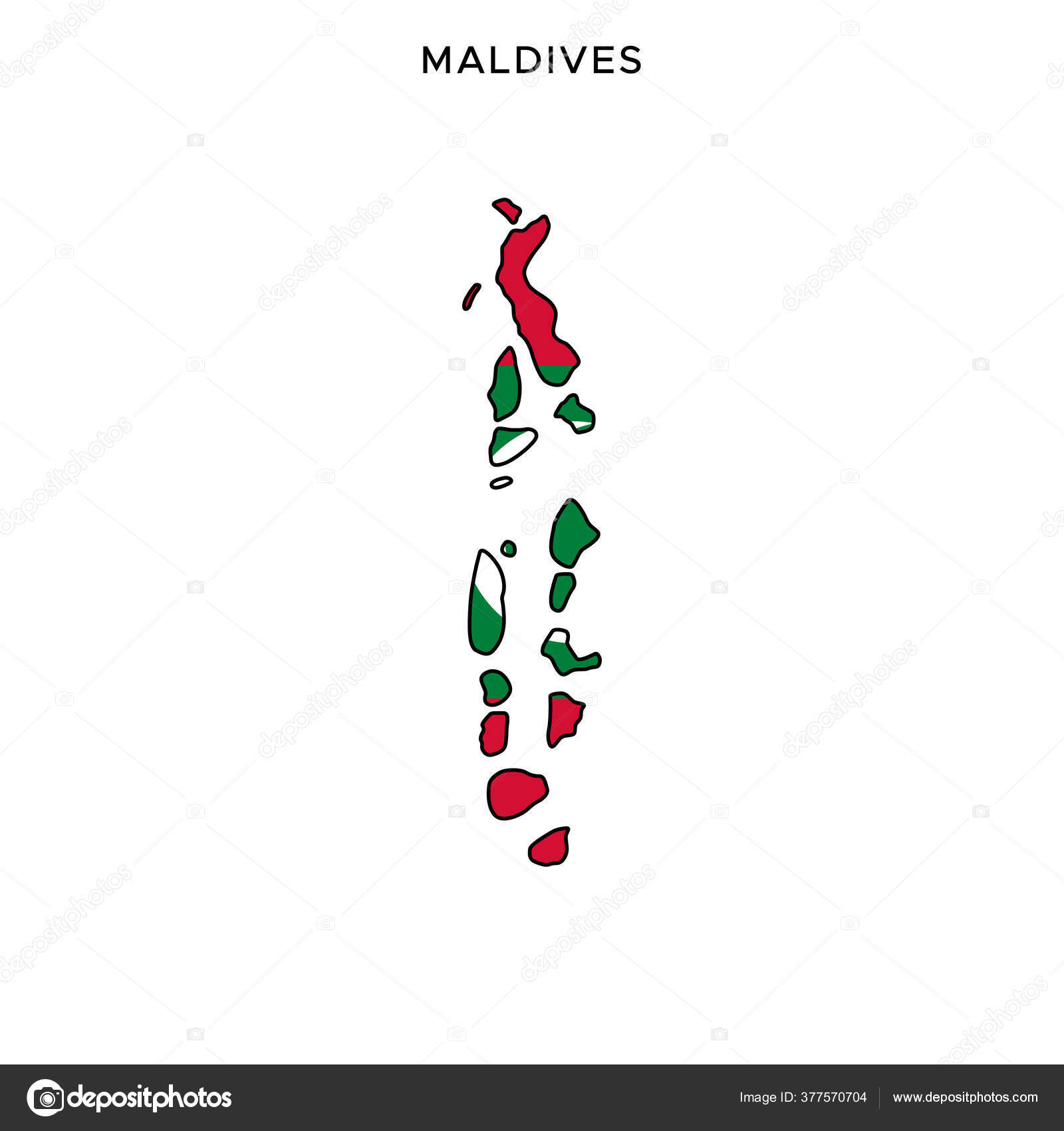 Map Flag Maldives Vector Design Template Editable Stroke Stock Vector ...