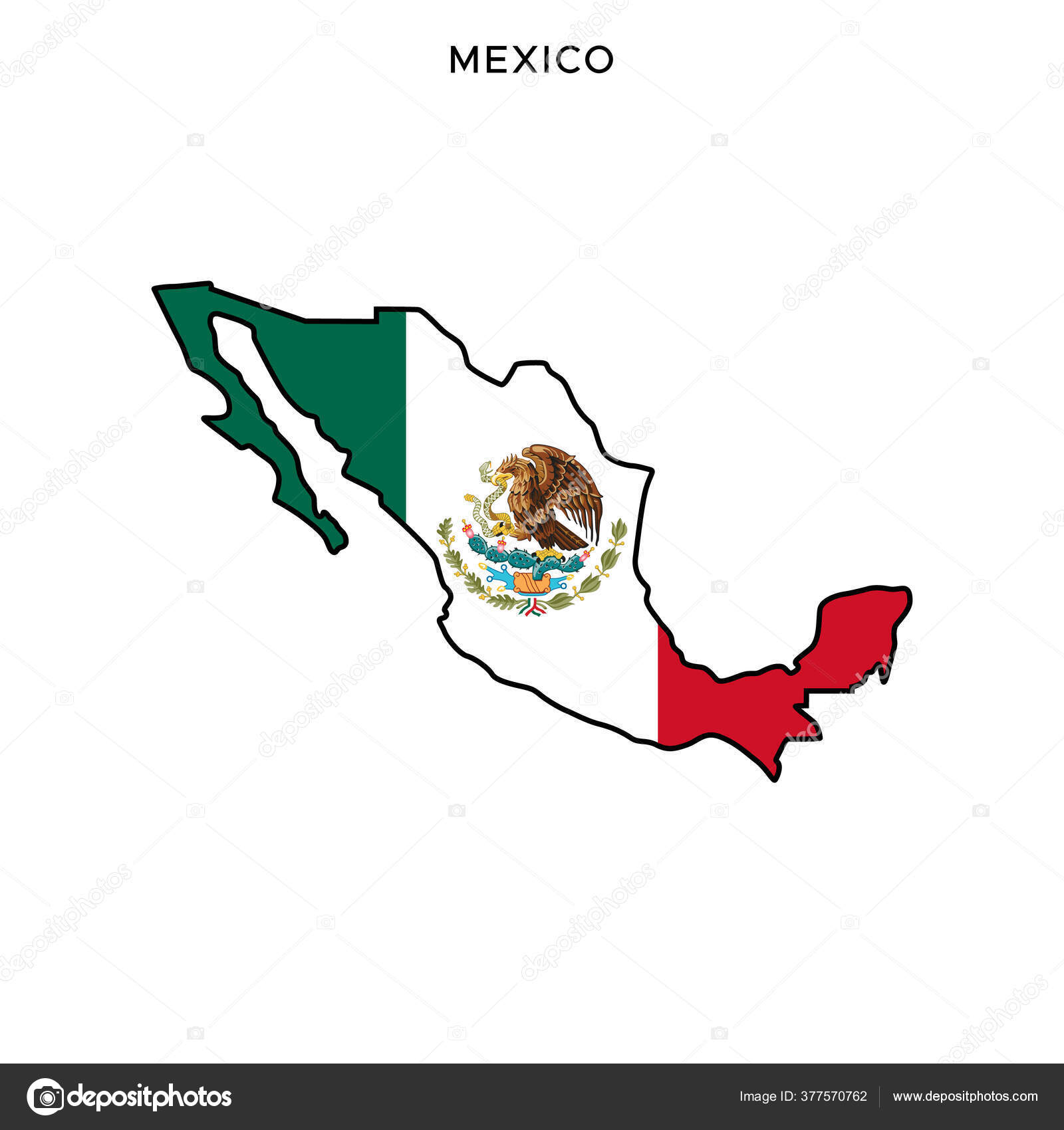 Map Flag Mexico Vector Design Template Editable Stroke Stock Vector by ...