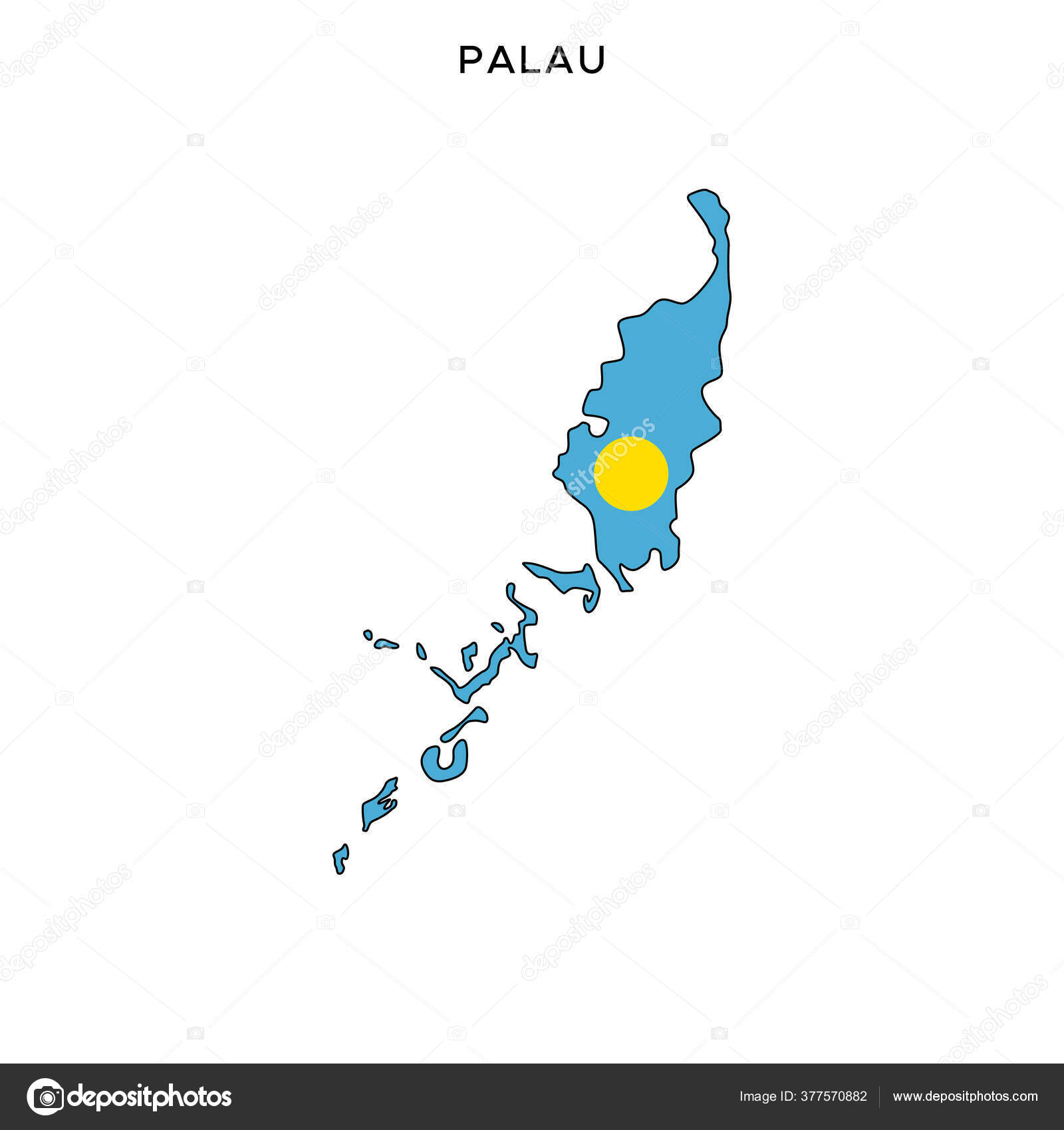 Palau Map Outline