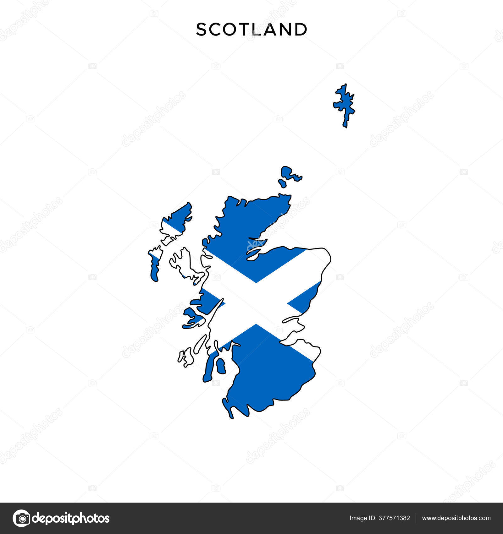 Map Flag Scotland Vector Design Template Editable Stroke Stock Vector ...