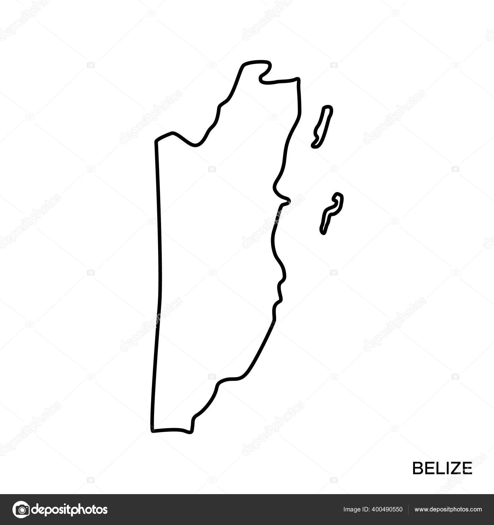 Outline Map Belize Vector Design Template Editable Stroke Stock Vector ...