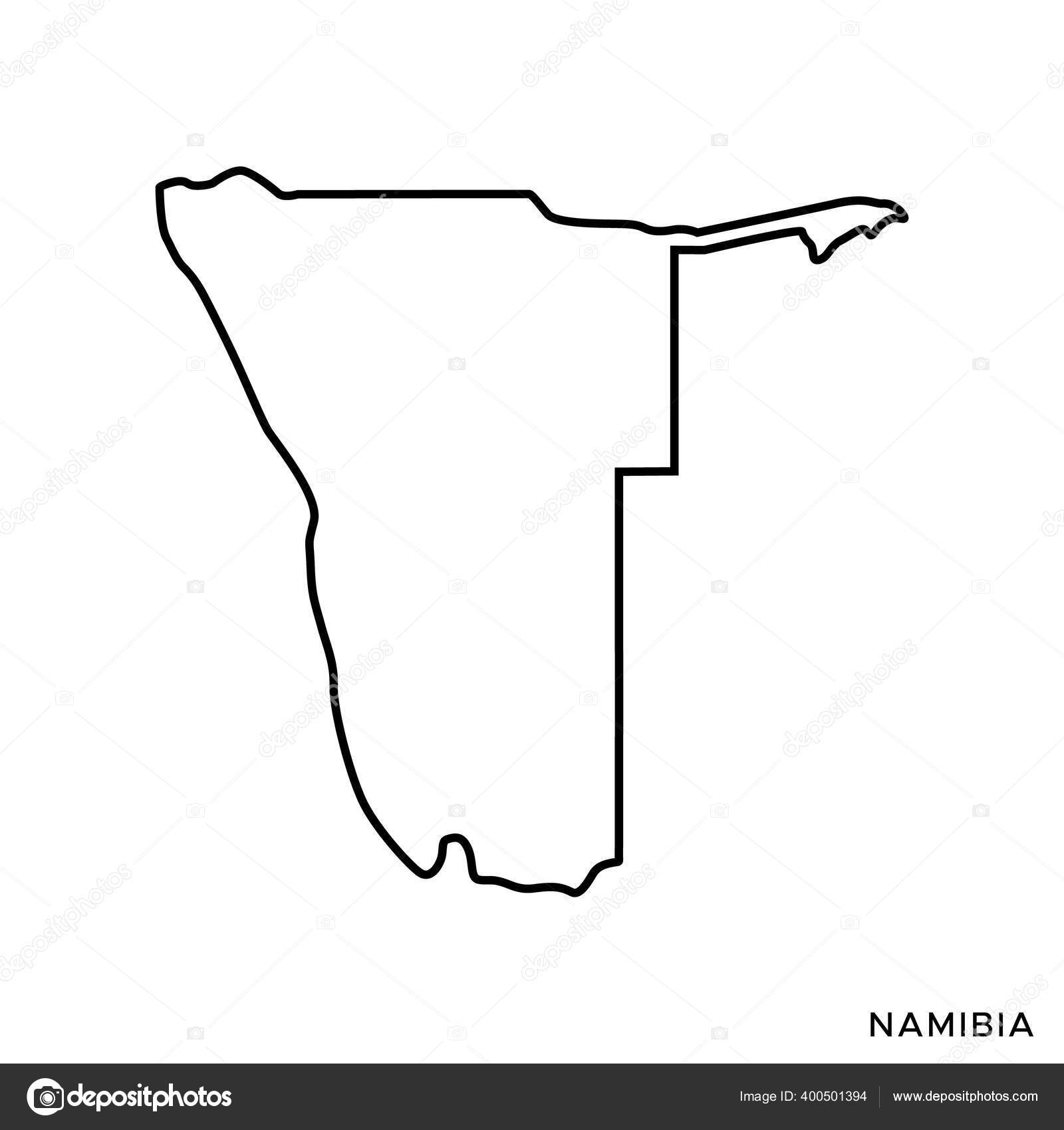 Mapa Namibia Plantilla Diseño Vectorial Carrera Editable Vector de ...