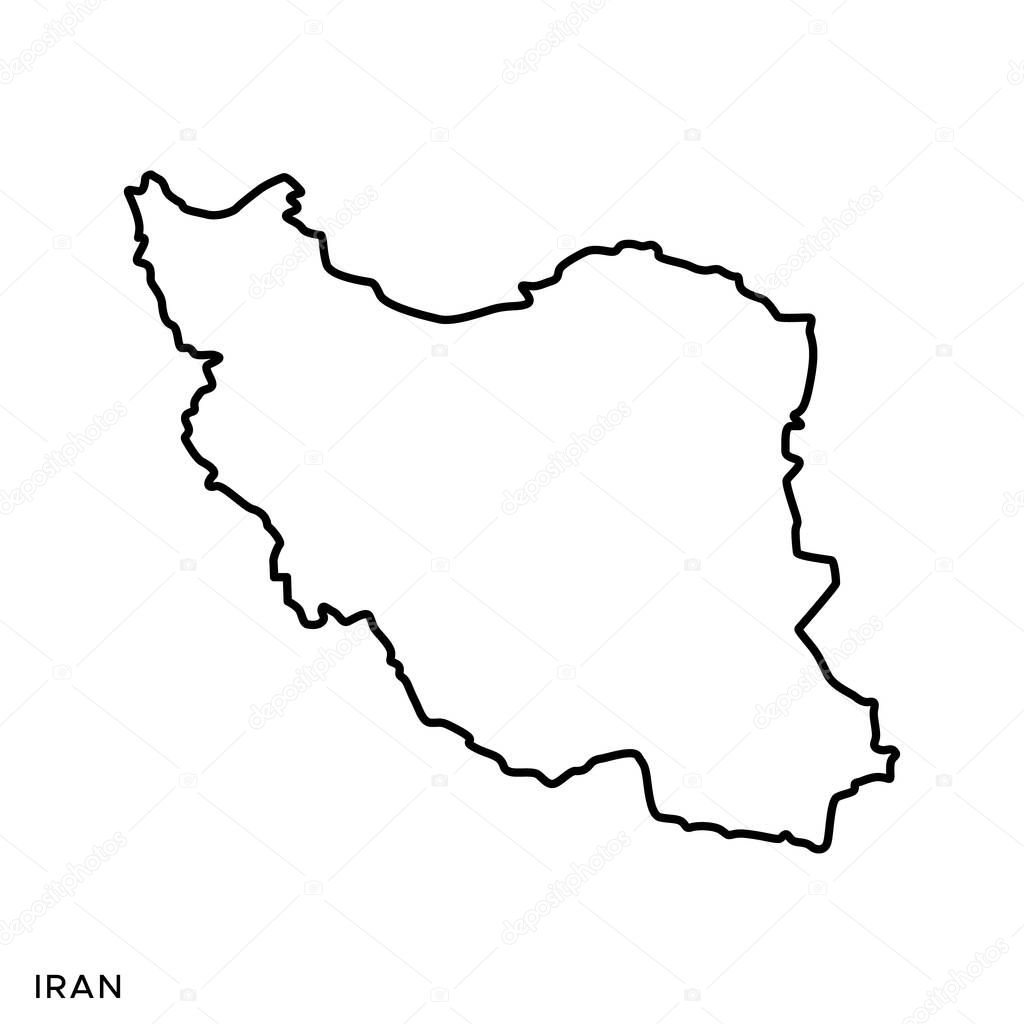 Mapa del esquema de Irán Plantilla de diseño vectorial. Carrera ...