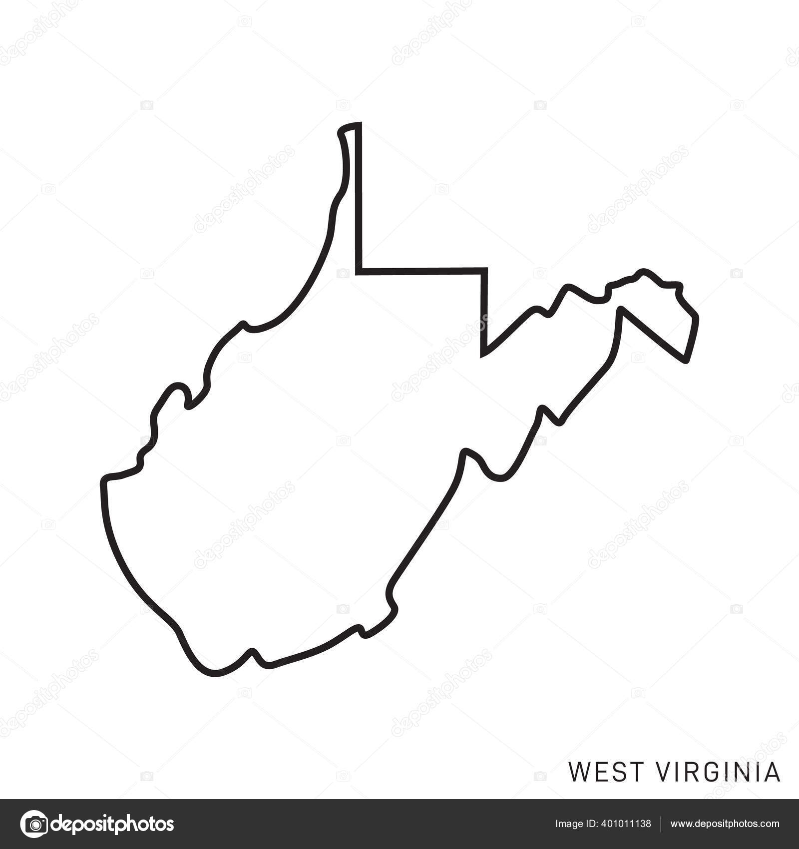 Outline Of West Virginia Map