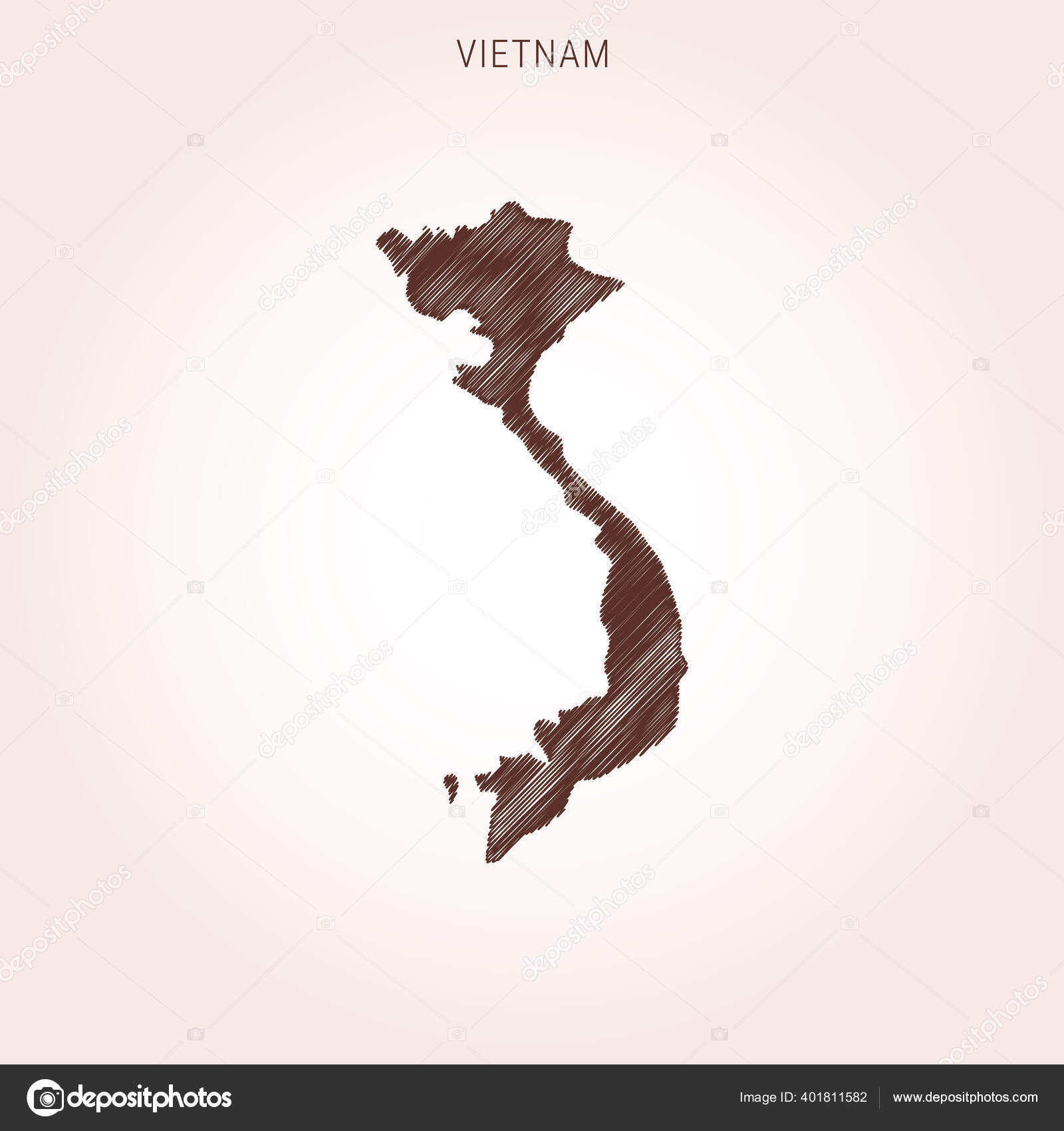 Scribble Map Vietnam Design Template 스톡 벡터 - ©fafostock 401811582