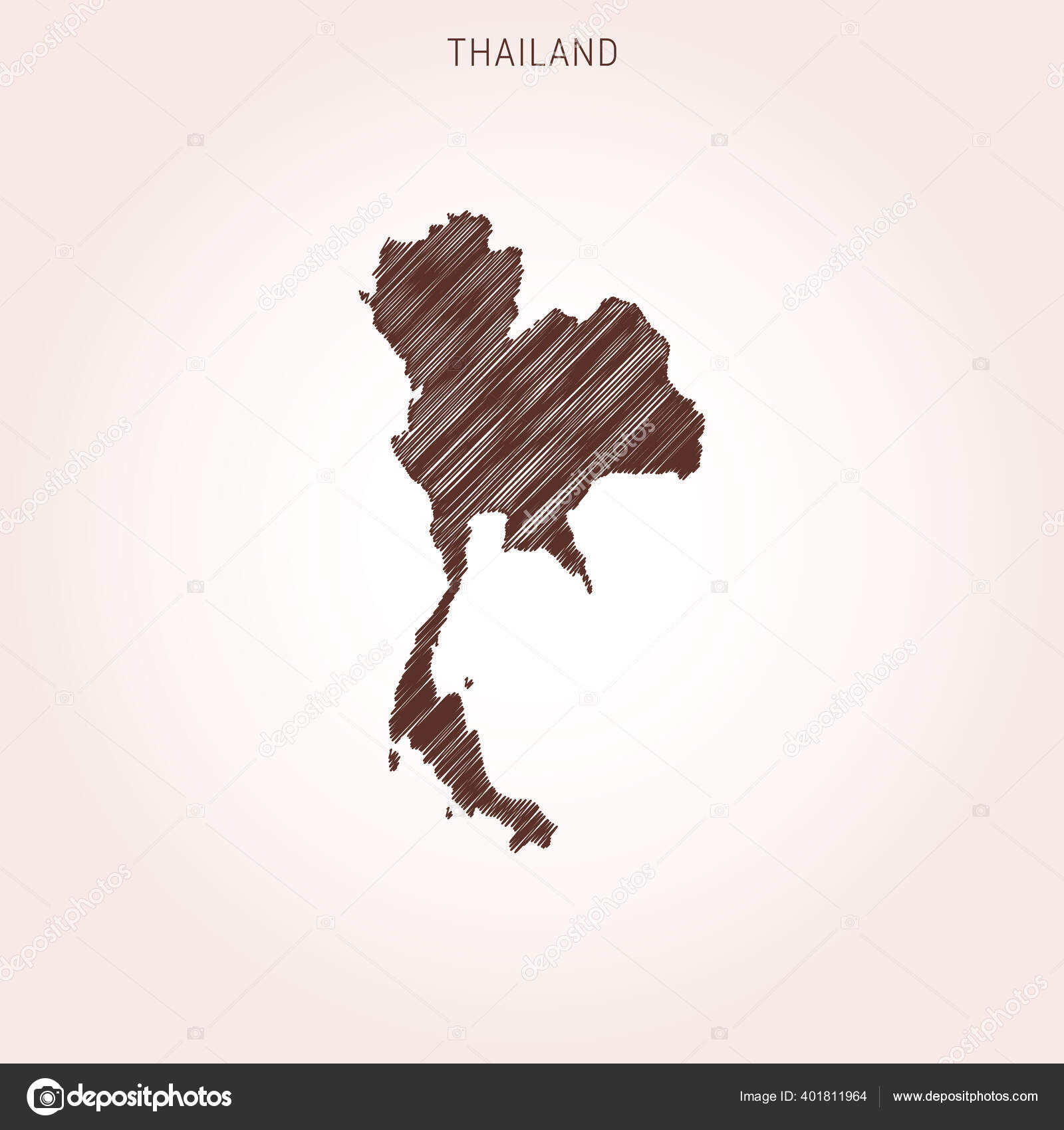 Scribble Map Thailand Design Template Stock Vector by ©fafostock 401811964