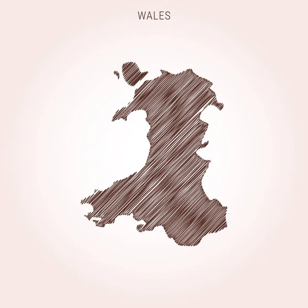 Green Map Wales Outline Vector Design Template Inglés Carrera Editable ...