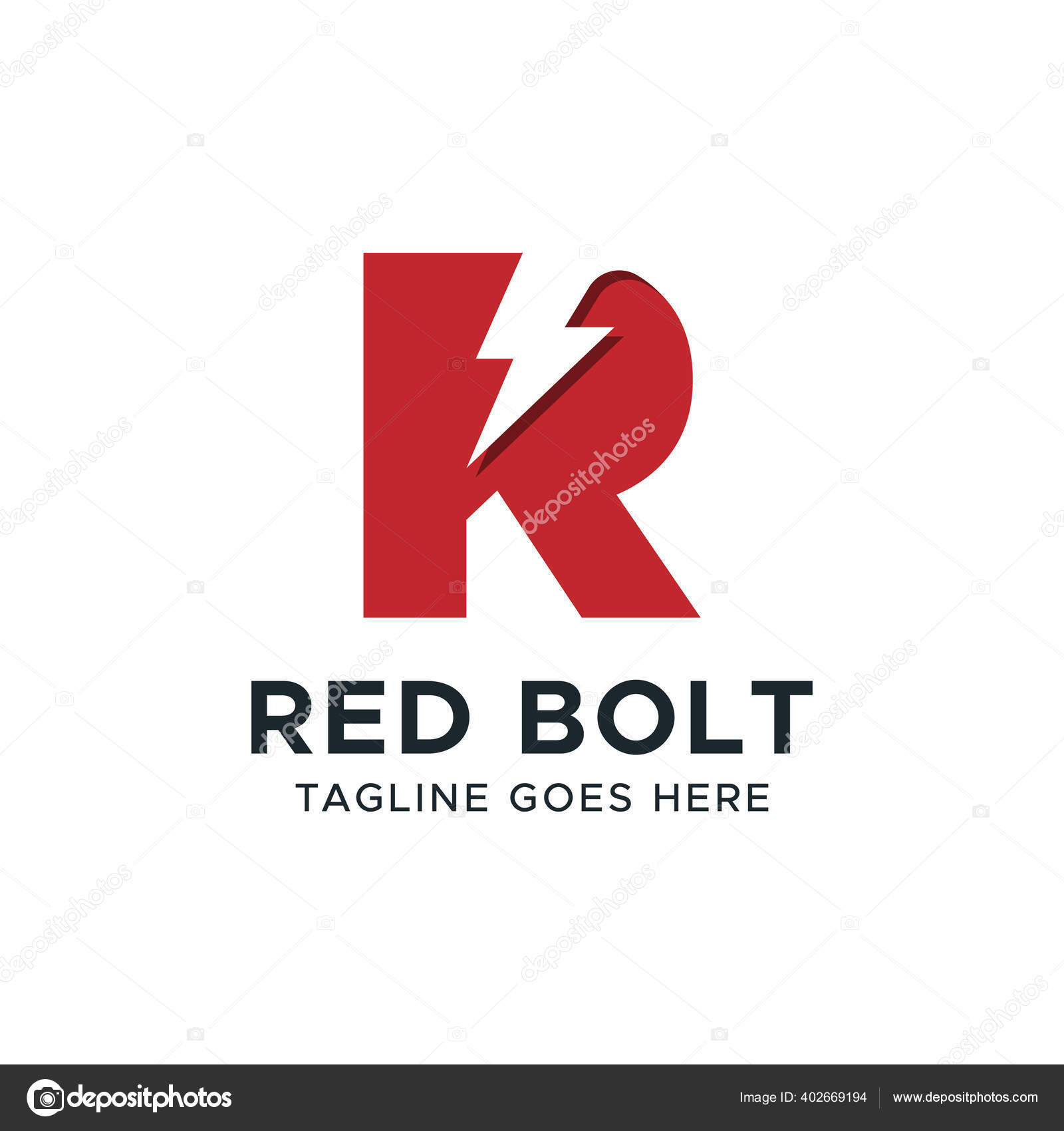 Initial Letter Lightning Bolt Logo Design Template Stock Vector Image ...