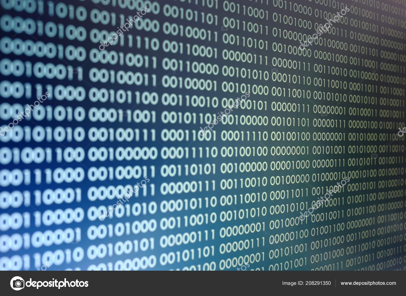 Blue Binary Code Blocks Binary Data Blockchain Concept Blue Background ...