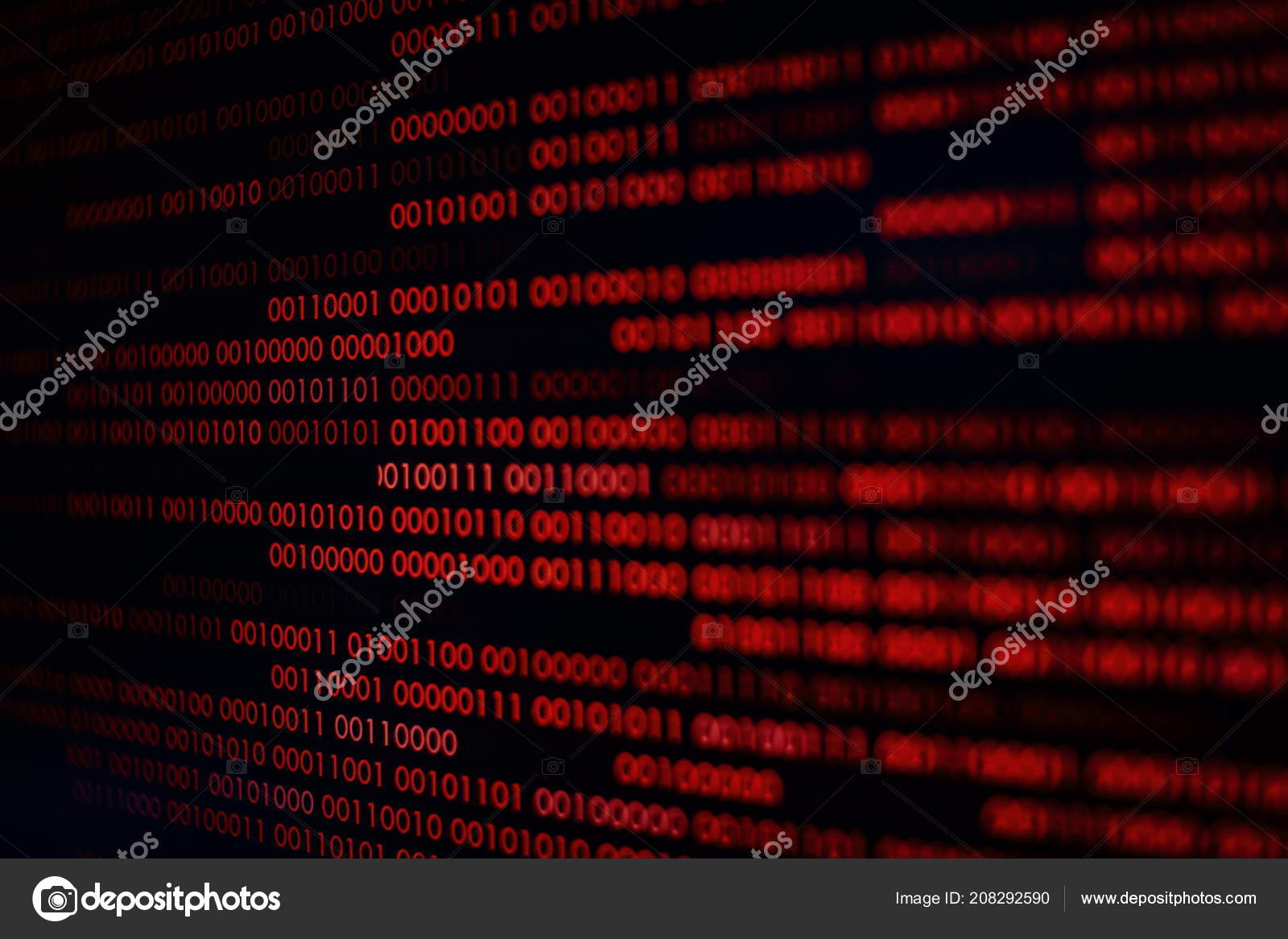 Red Binary Code Computer Technology Background Red Binary Code Computer ...