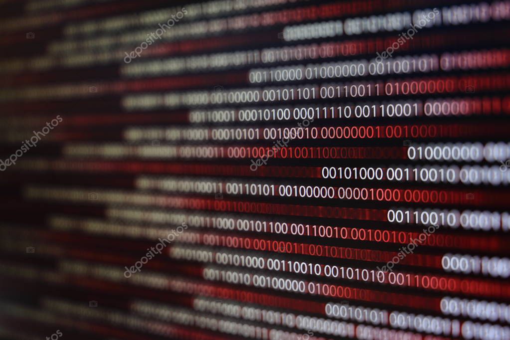 código binario rojo. fondo de tecnología informática. código binario ...